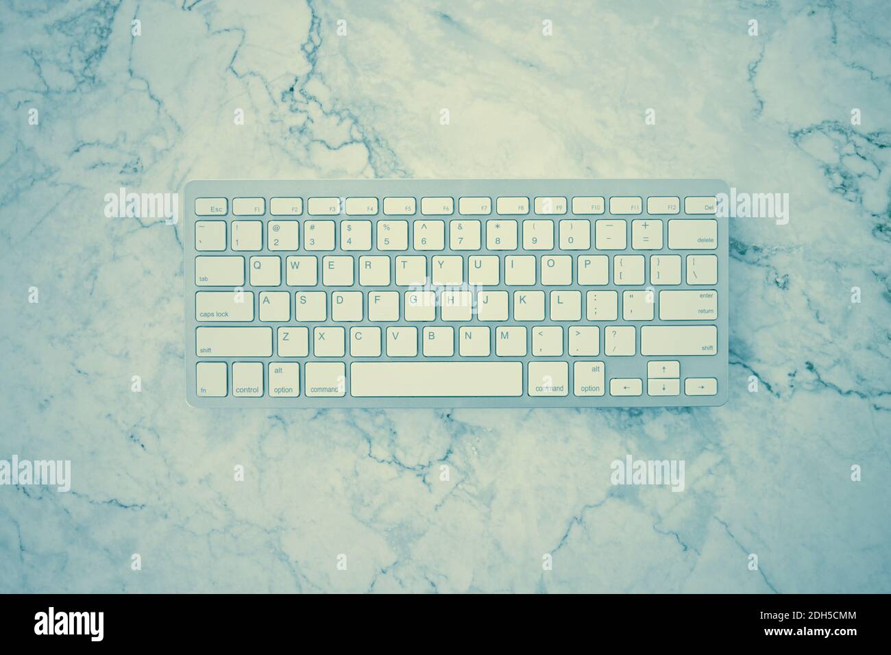 Modern Clean White Computer Keyboard on Flat Lay or Top View Office ...