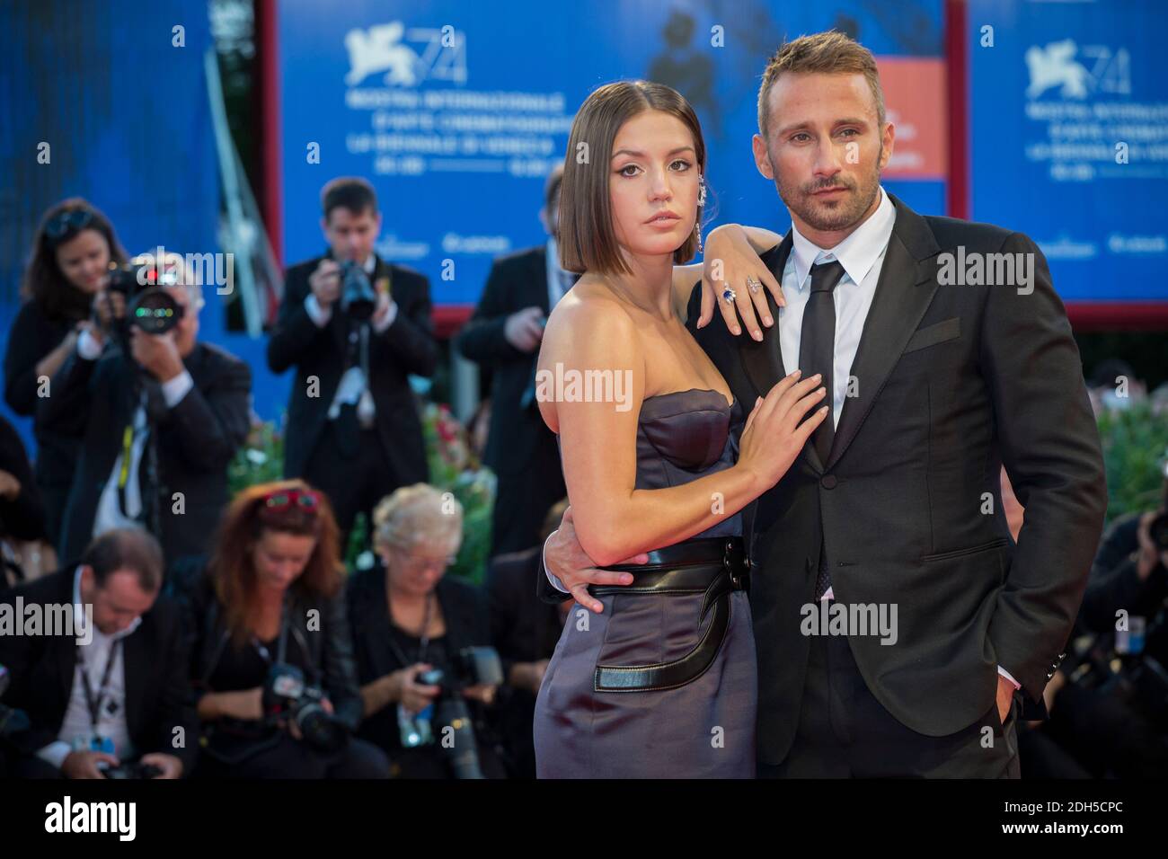 Adele Exarchopoulos, Matthias Schoenaerts arriving for the premiere of Le Fidele as part of the ...