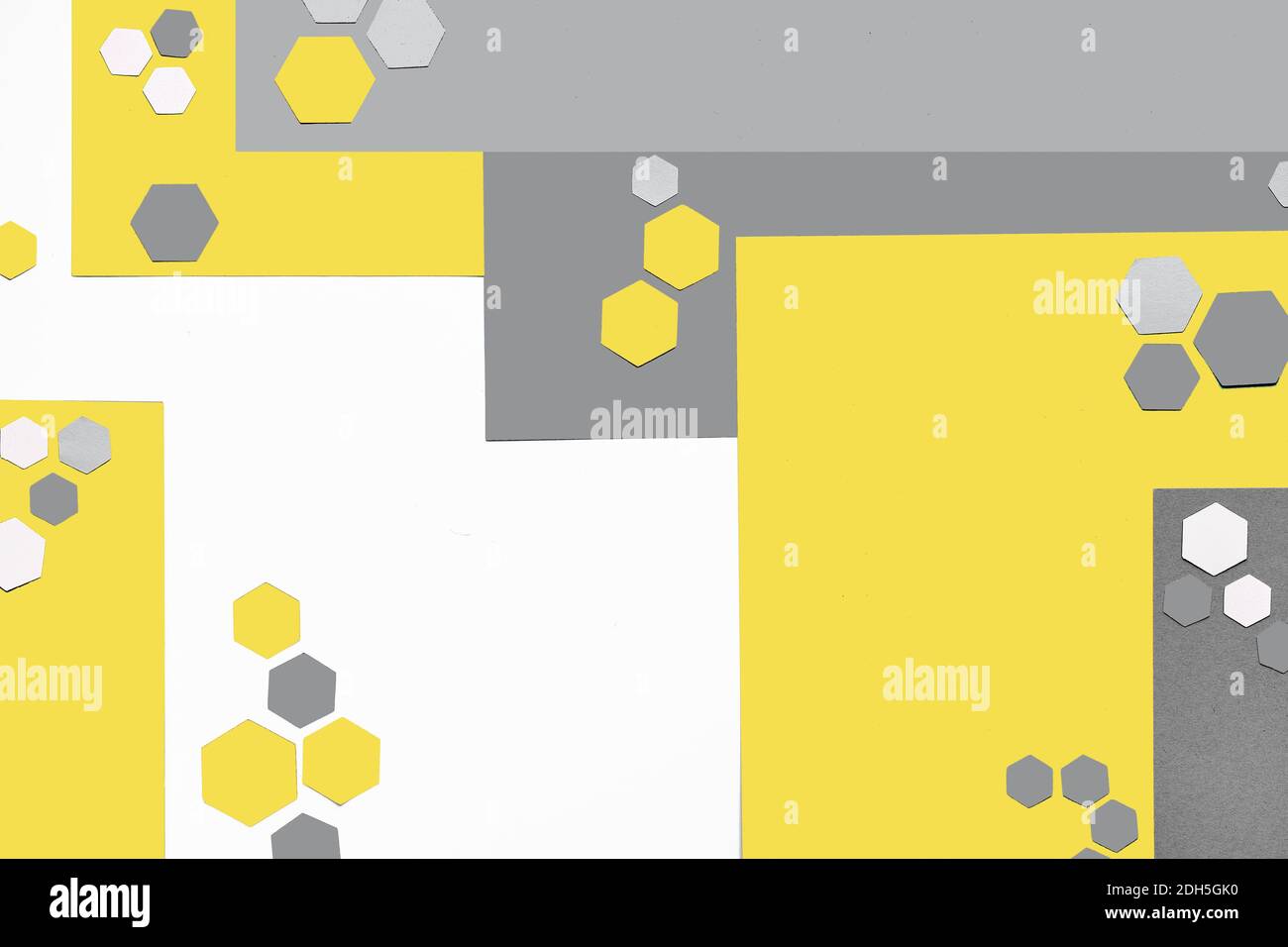 Abstract geometric layered paper background with trendy hexagons in ...