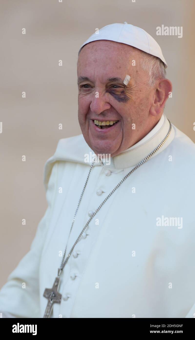 Pope Francis attends the weekly general audience in Saint Peter square ...
