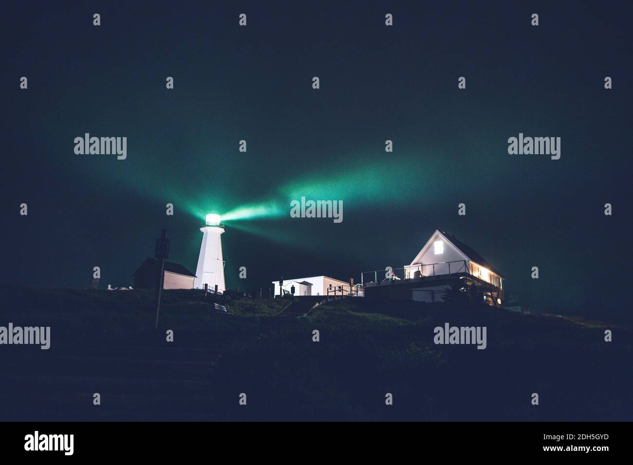cape spear lighthouse at night in st. john's, newfoundland, canada ...