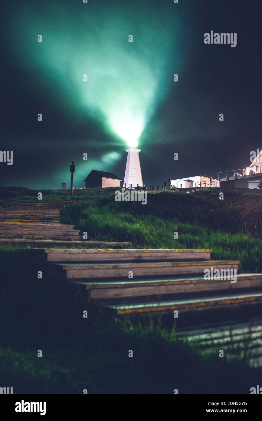 cape spear lighthouse at night in st. john's, newfoundland, canada ...