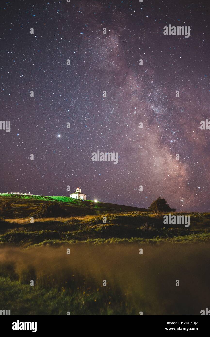 cape spear lighthouse at night in st. john's, newfoundland, canada ...