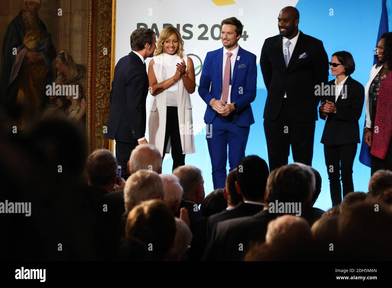 French President Emmanuel Macron With Estelle Mossely, Charles Rozoy ...