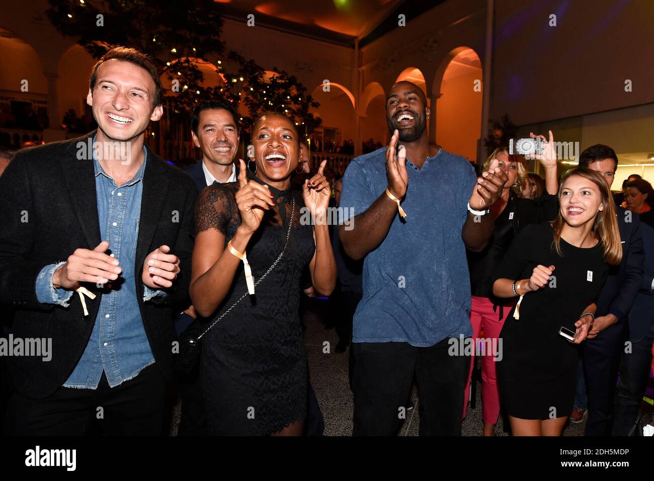 Fabien Gilot, Marie Jo Perec and Teddy Riner during the Paris 2024 ...