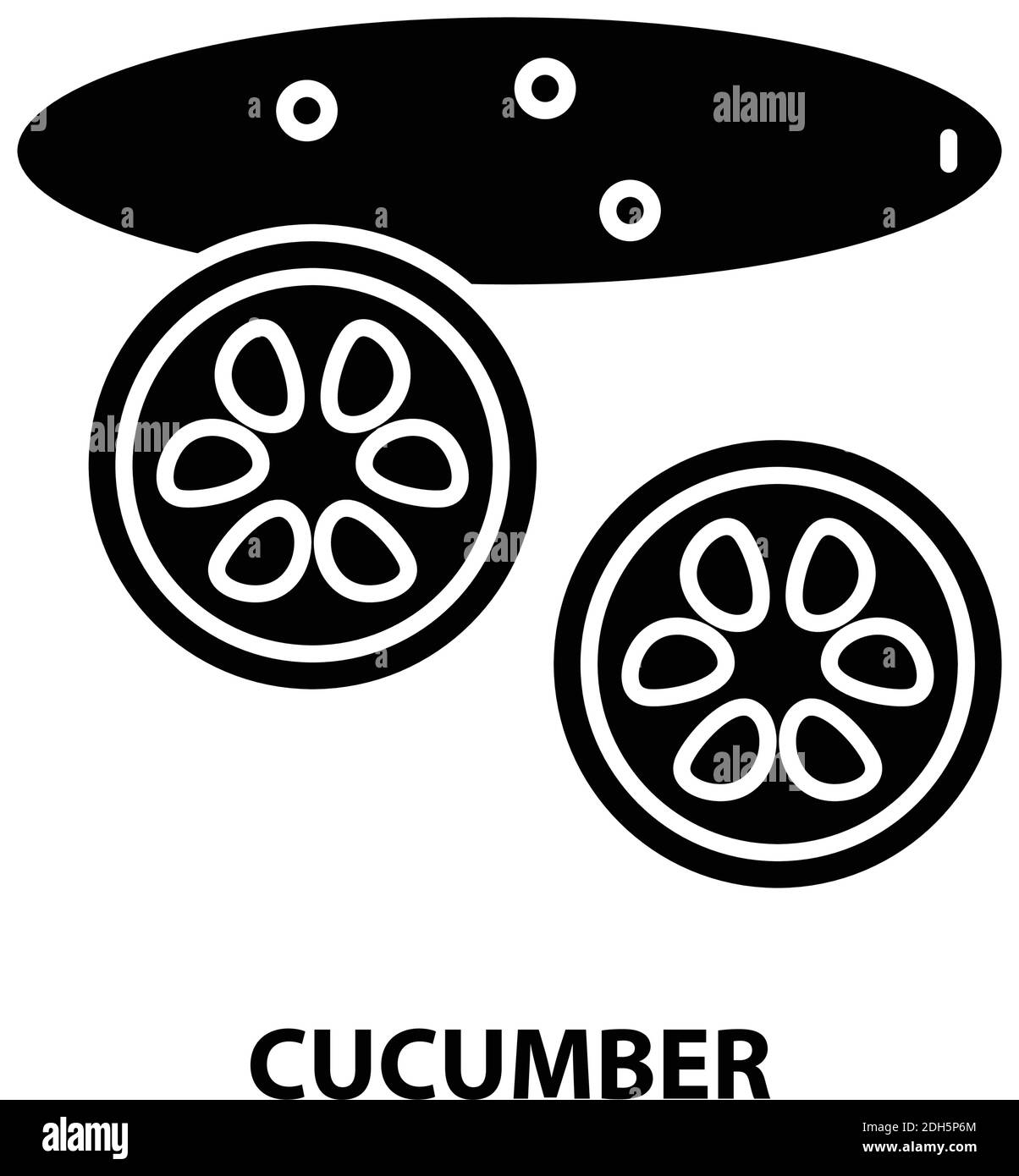 cucumber icon, black vector sign with editable strokes, concept ...