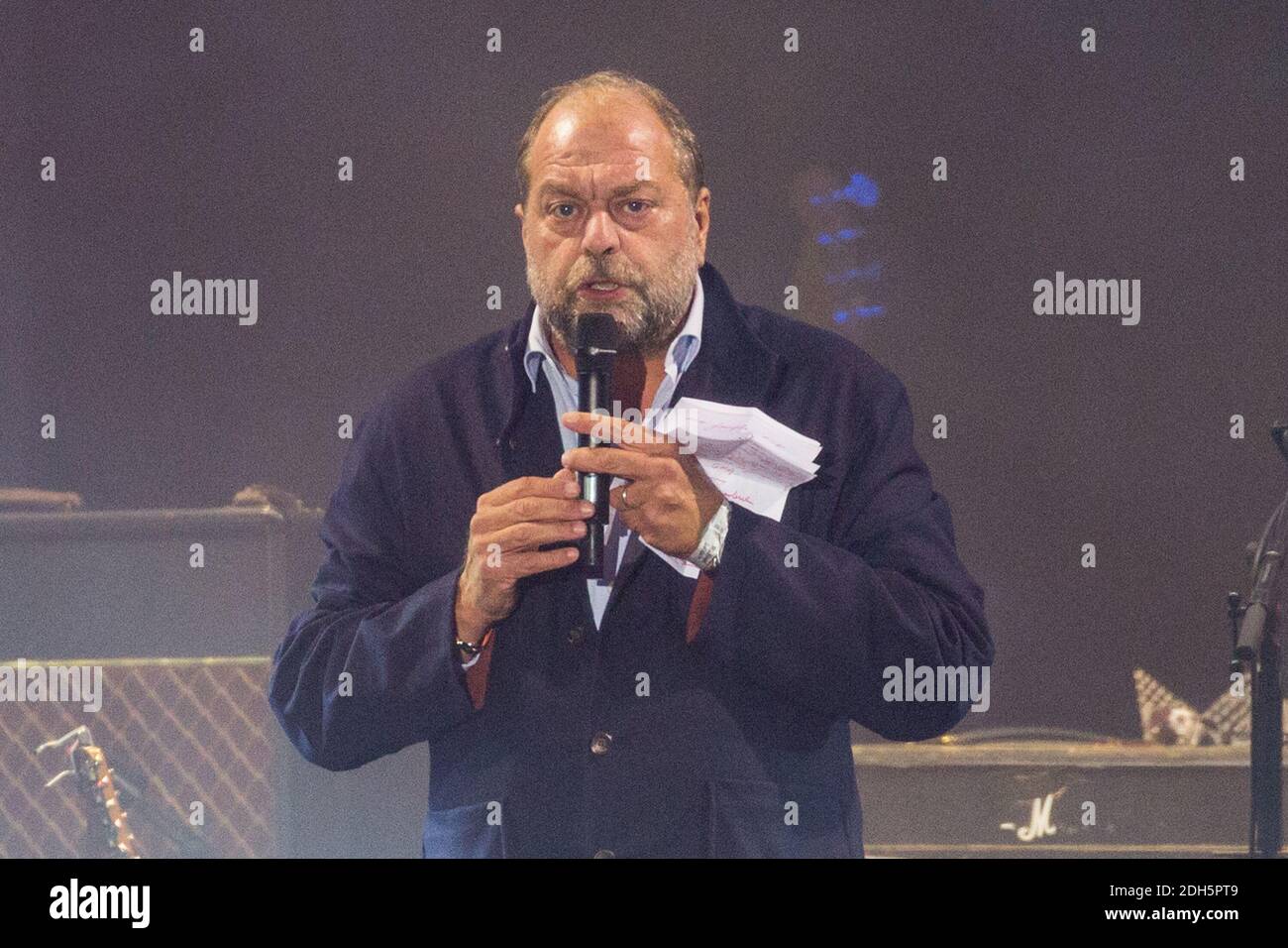 Speaker laywer Eric Dupond-Moretti at concert Meeting Printemps Solidaire 2017 for 0,7 P.I.B ...