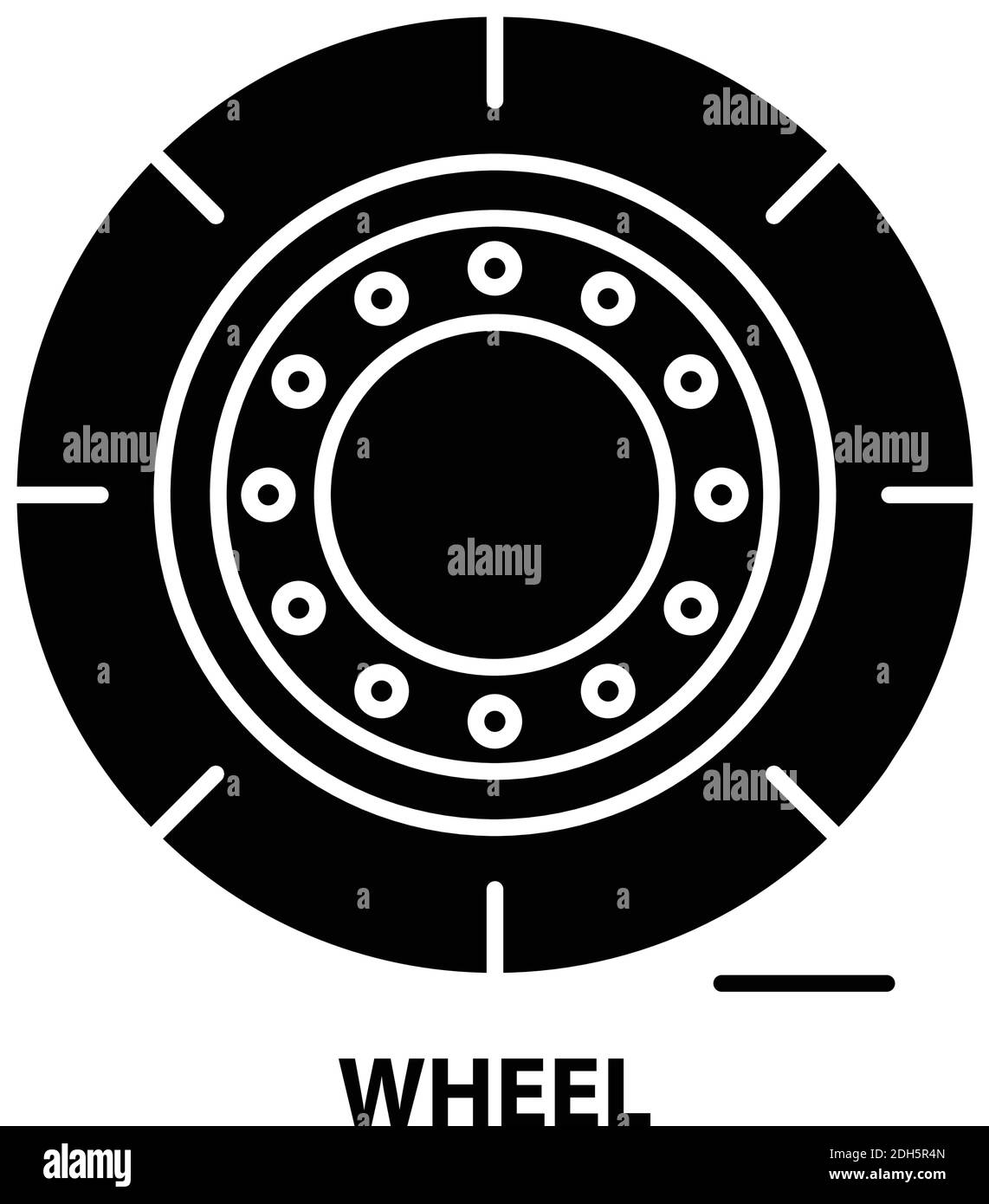 wheel icon, black vector sign with editable strokes, concept ...