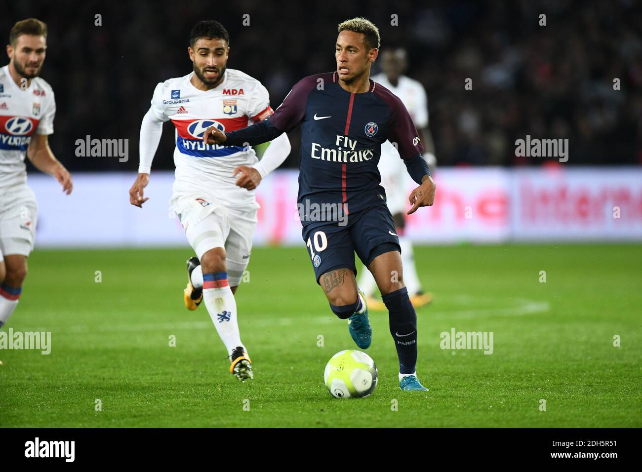 Neymar Jr of PSG in action during the Ligue 1 match between Paris Saint ...