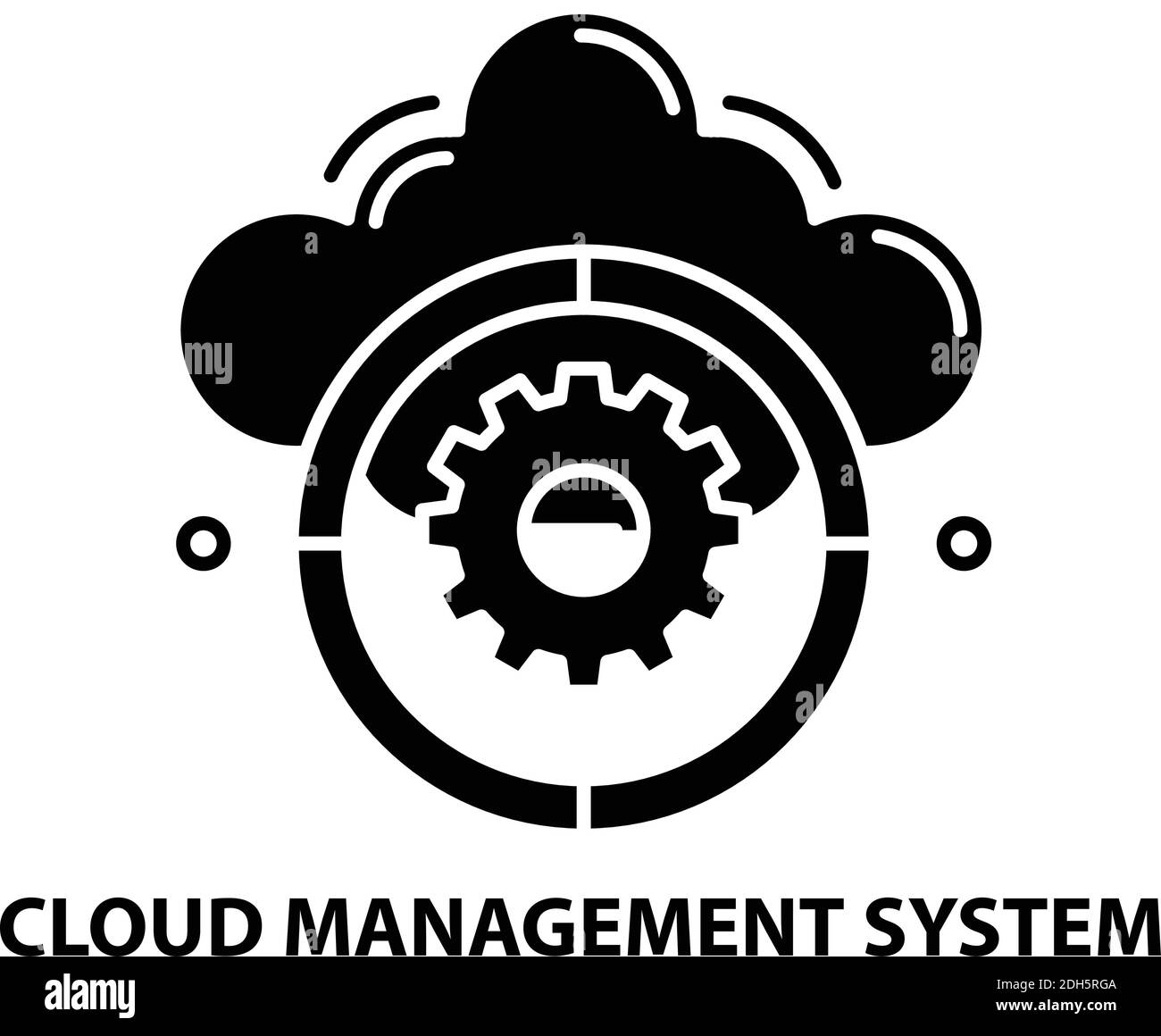 cloud management system icon, black vector sign with editable strokes ...