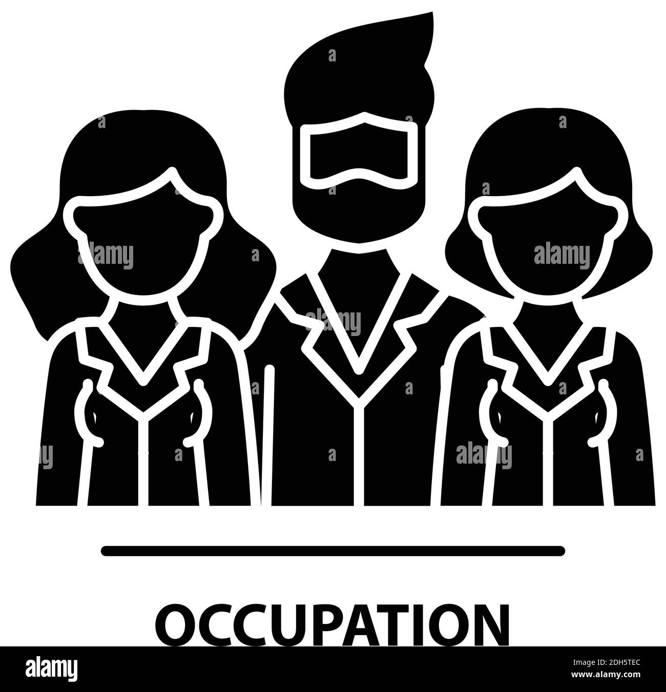 occupation icon, black vector sign with editable strokes, concept ...