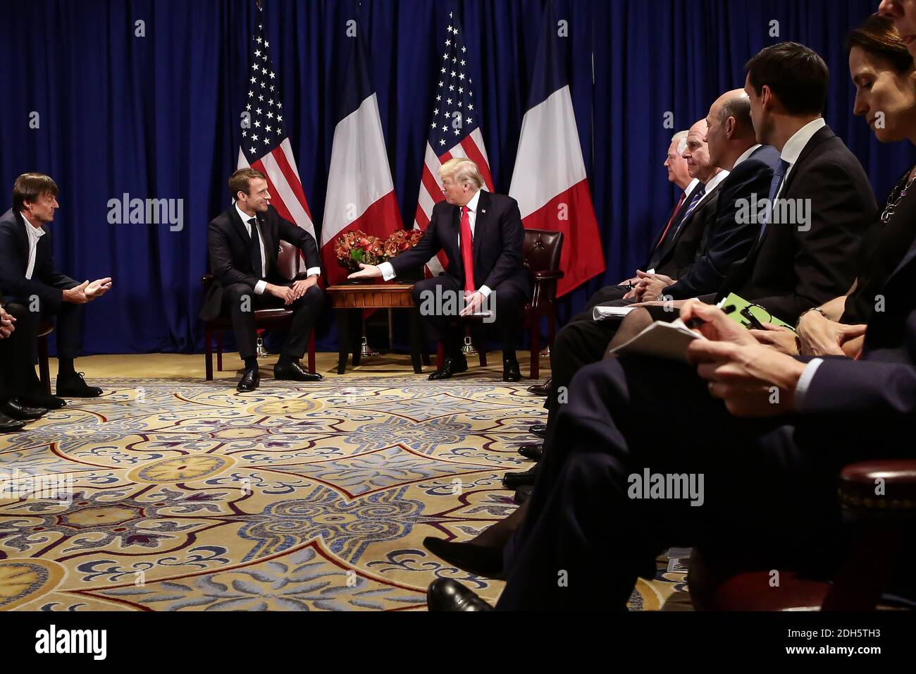 French President Emmanuel Macron meets with US President Donald Trump ...