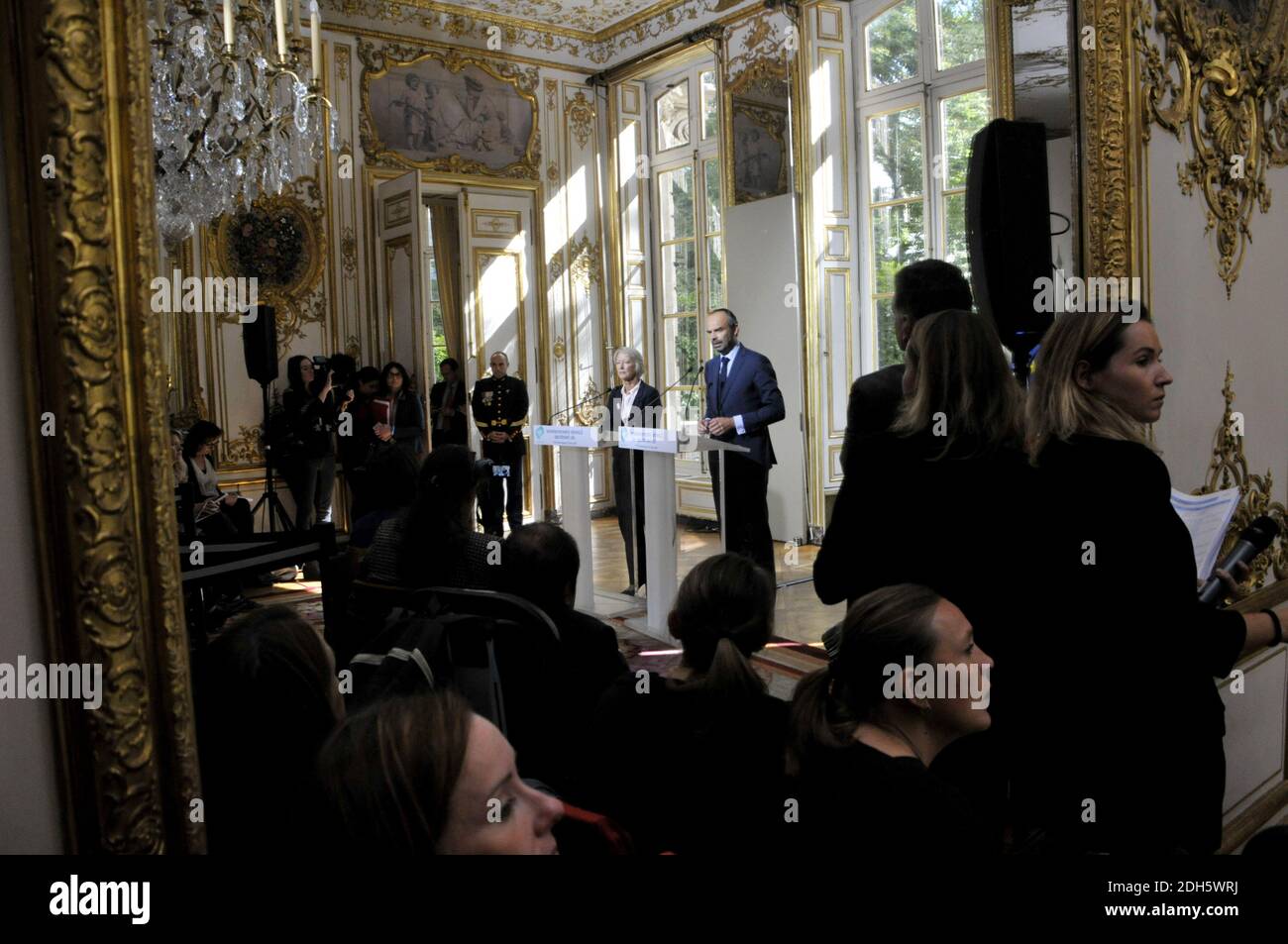 Prime Minister Edouard Philippe and Secretary of State for disabilited ...