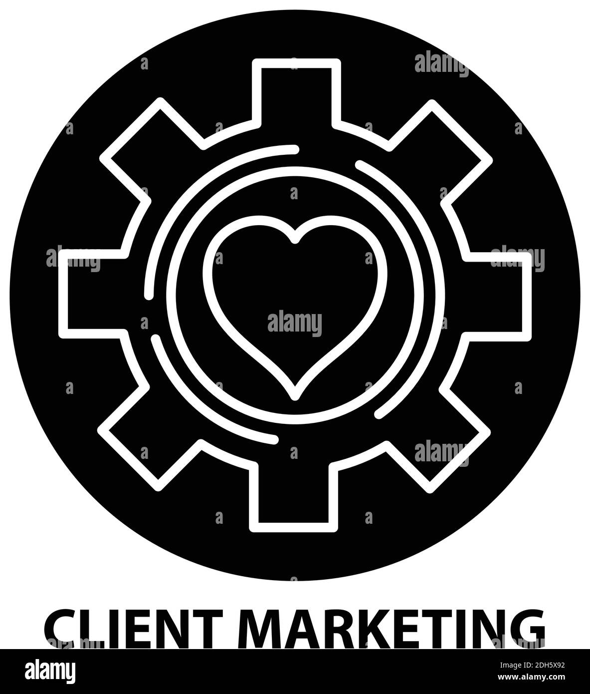 client marketing symbol icon, black vector sign with editable strokes ...