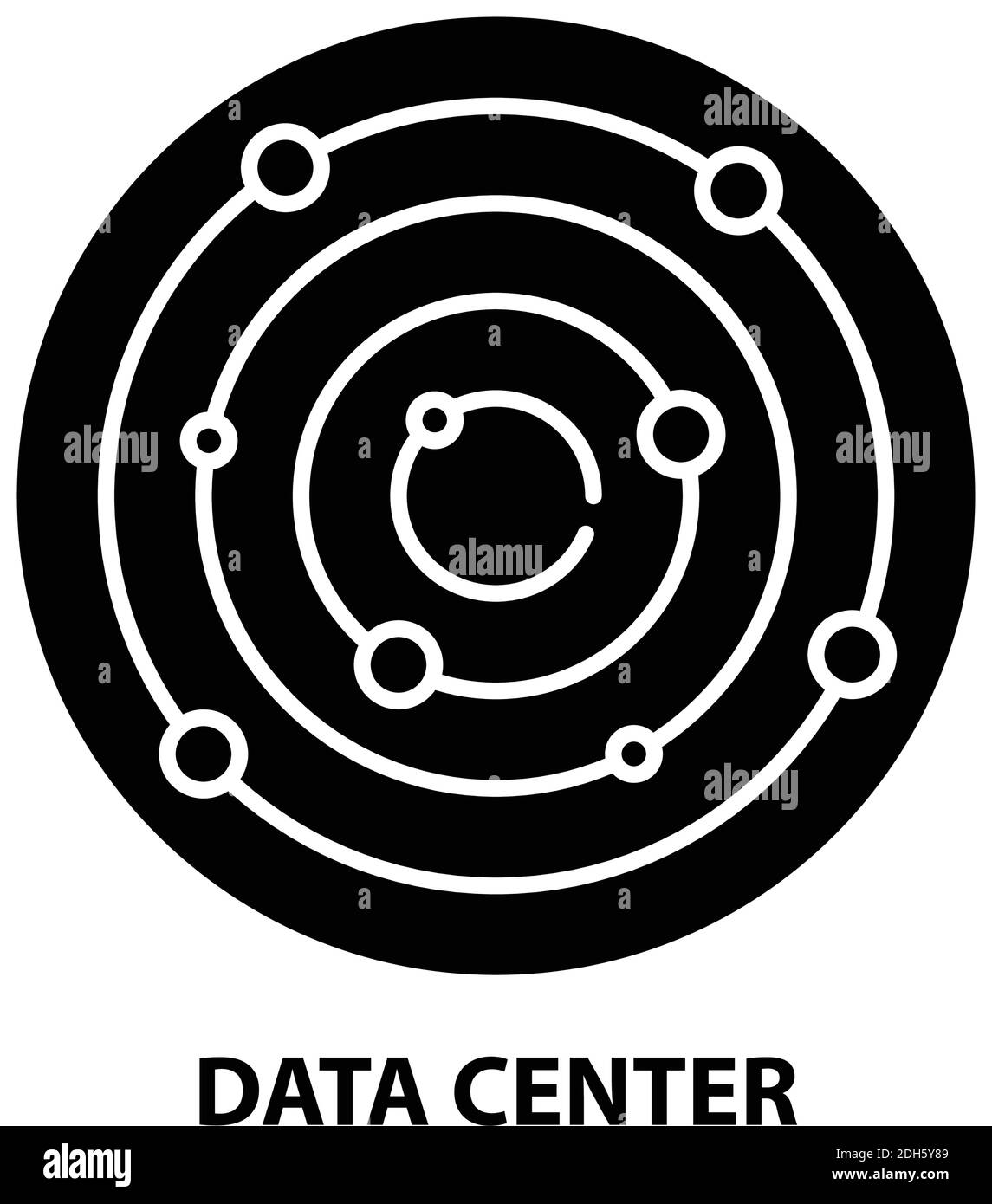 data center sign icon, black vector sign with editable strokes, concept ...