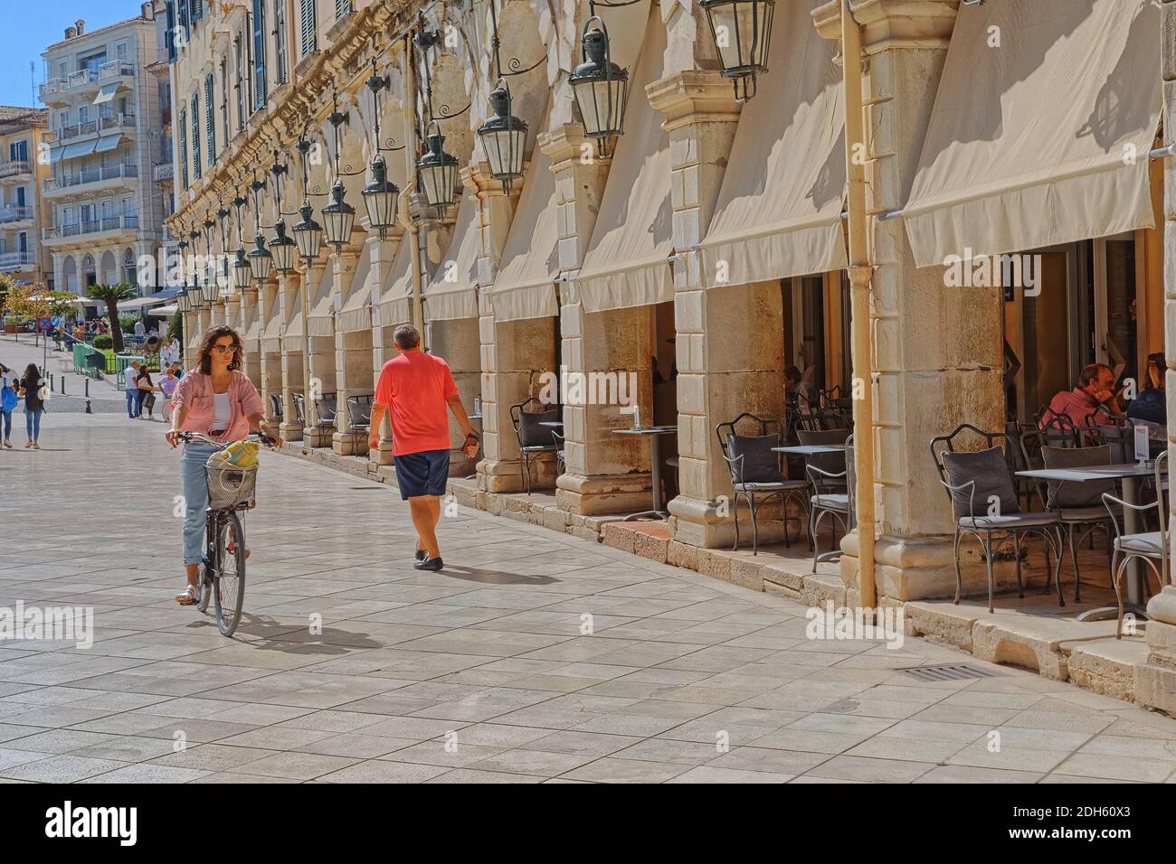 Liston promenade in Corfu town Greece Stock Photo - Alamy