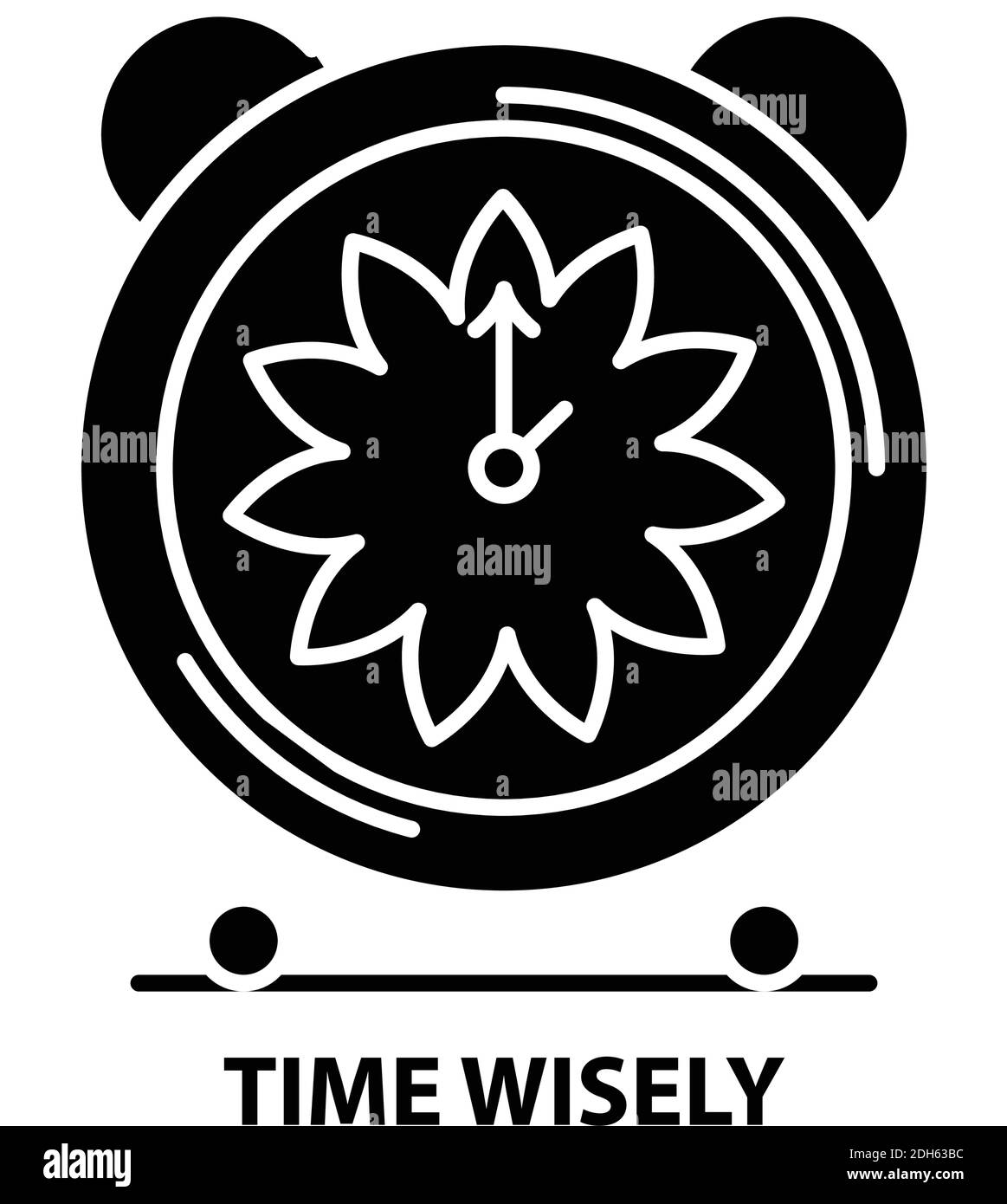 time wisely symbol icon, black vector sign with editable strokes ...