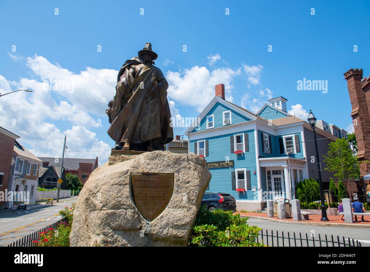 Roger Conant statue in front of Salem Witch Museum in Historic downtown ...