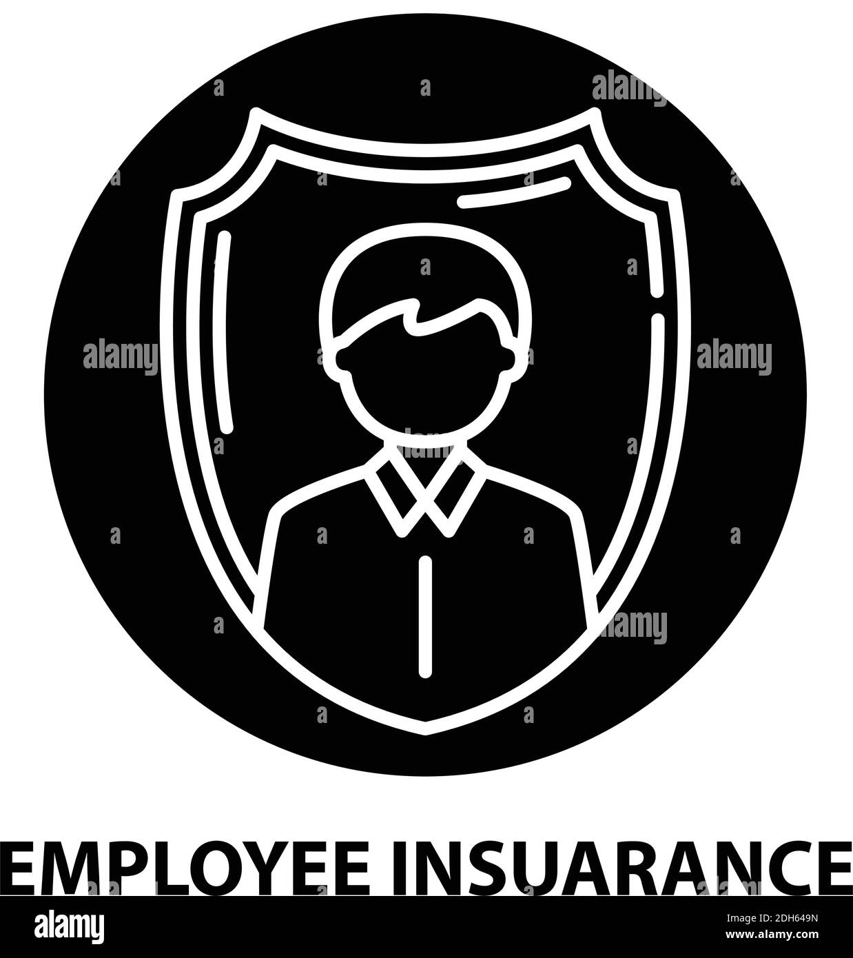 employee insuarance icon, black vector sign with editable strokes ...