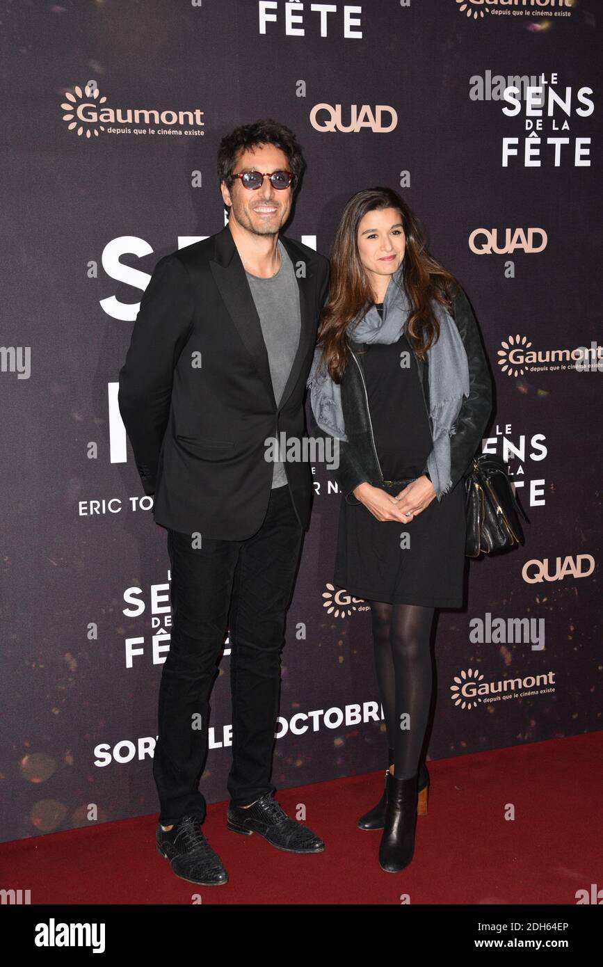 Vincent Elbaz and his girlfriend Fanny Conquy attending the premiere of ...