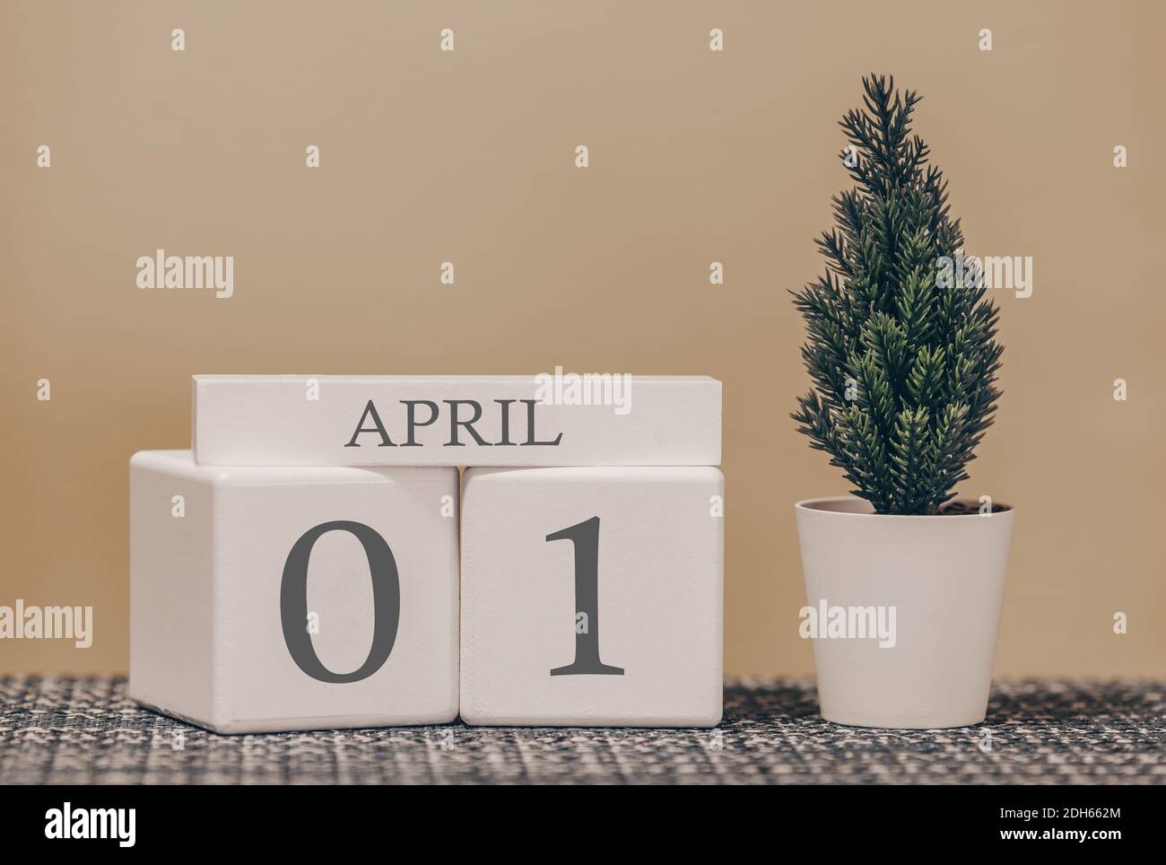 Desk calendar for use in different ideas. Spring month - April and the ...