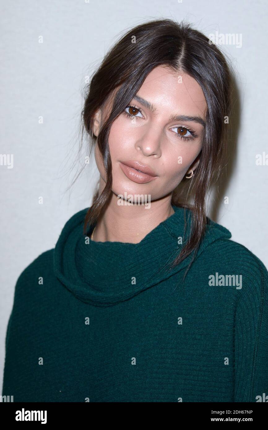 Emily Ratajkowski attending the Paco Rabanne Fashion Show as part of ...