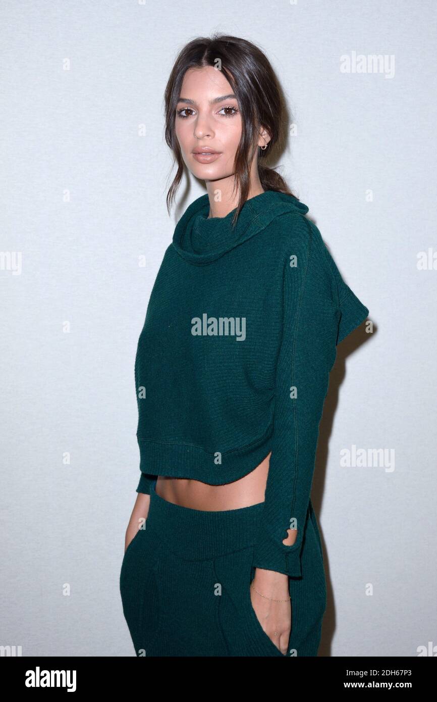 Emily Ratajkowski attending the Paco Rabanne Fashion Show as part of ...
