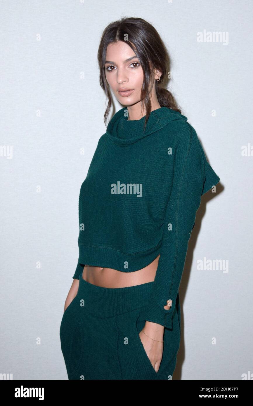 Emily Ratajkowski attending the Paco Rabanne Fashion Show as part of ...