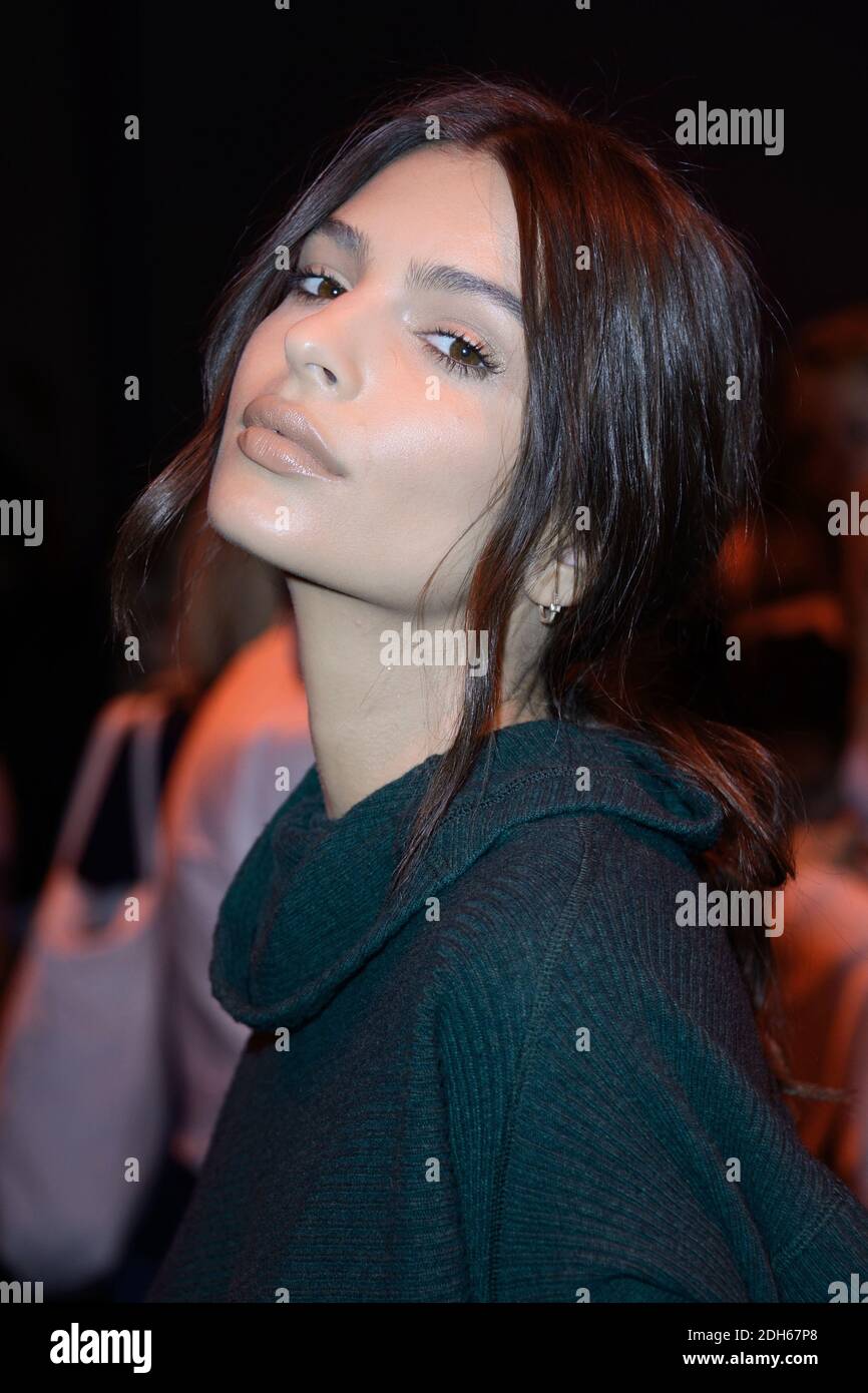 Emily Ratajkowski attending the Paco Rabanne Fashion Show as part of ...