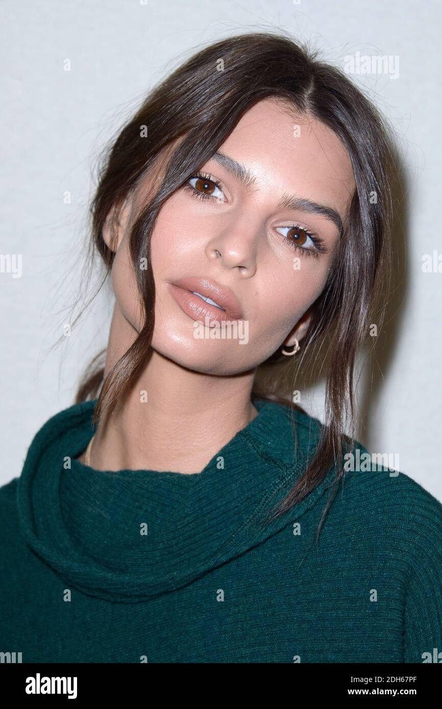 Emily Ratajkowski attending the Paco Rabanne Fashion Show as part of ...