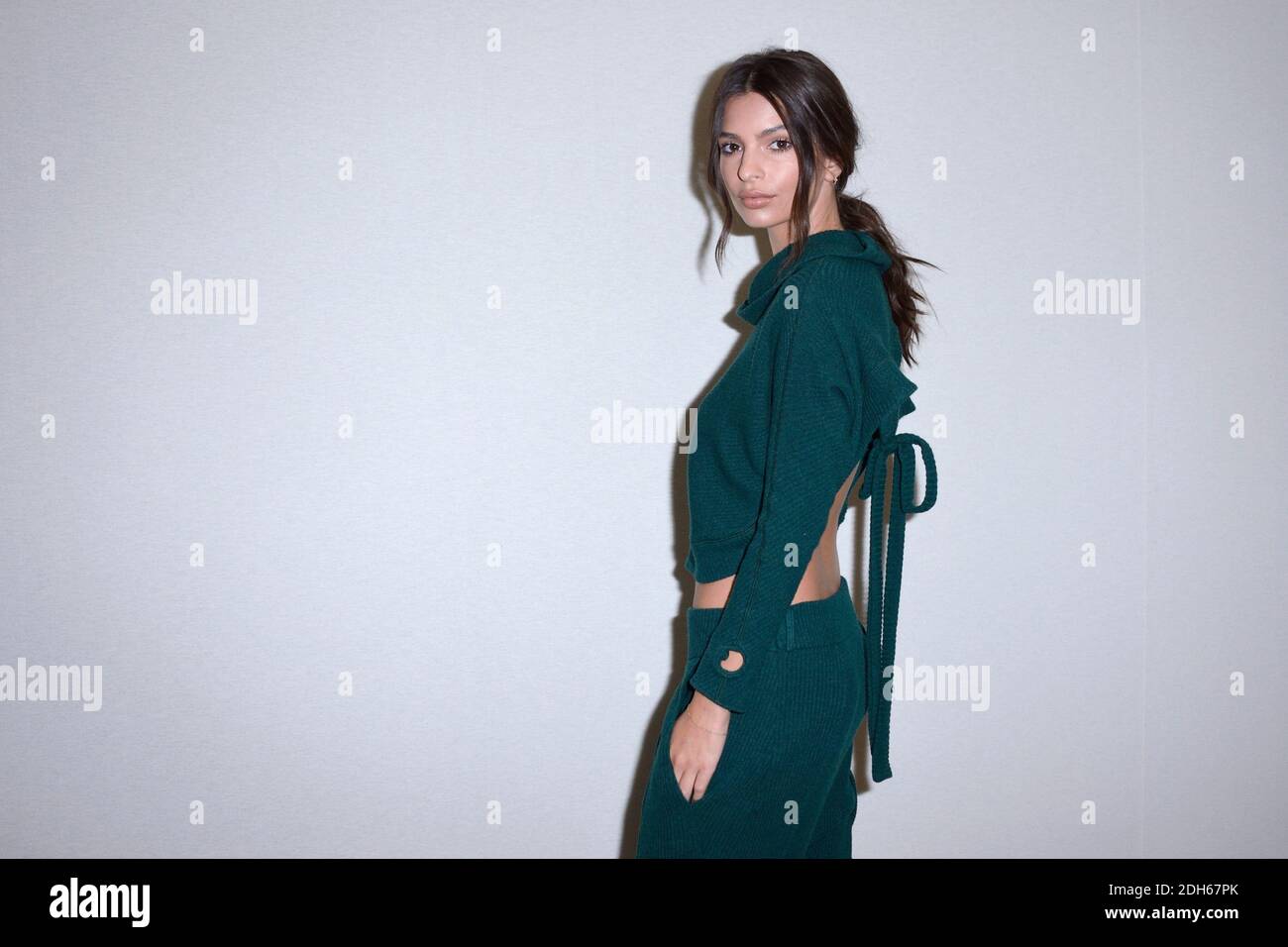 Emily Ratajkowski attending the Paco Rabanne Fashion Show as part of ...