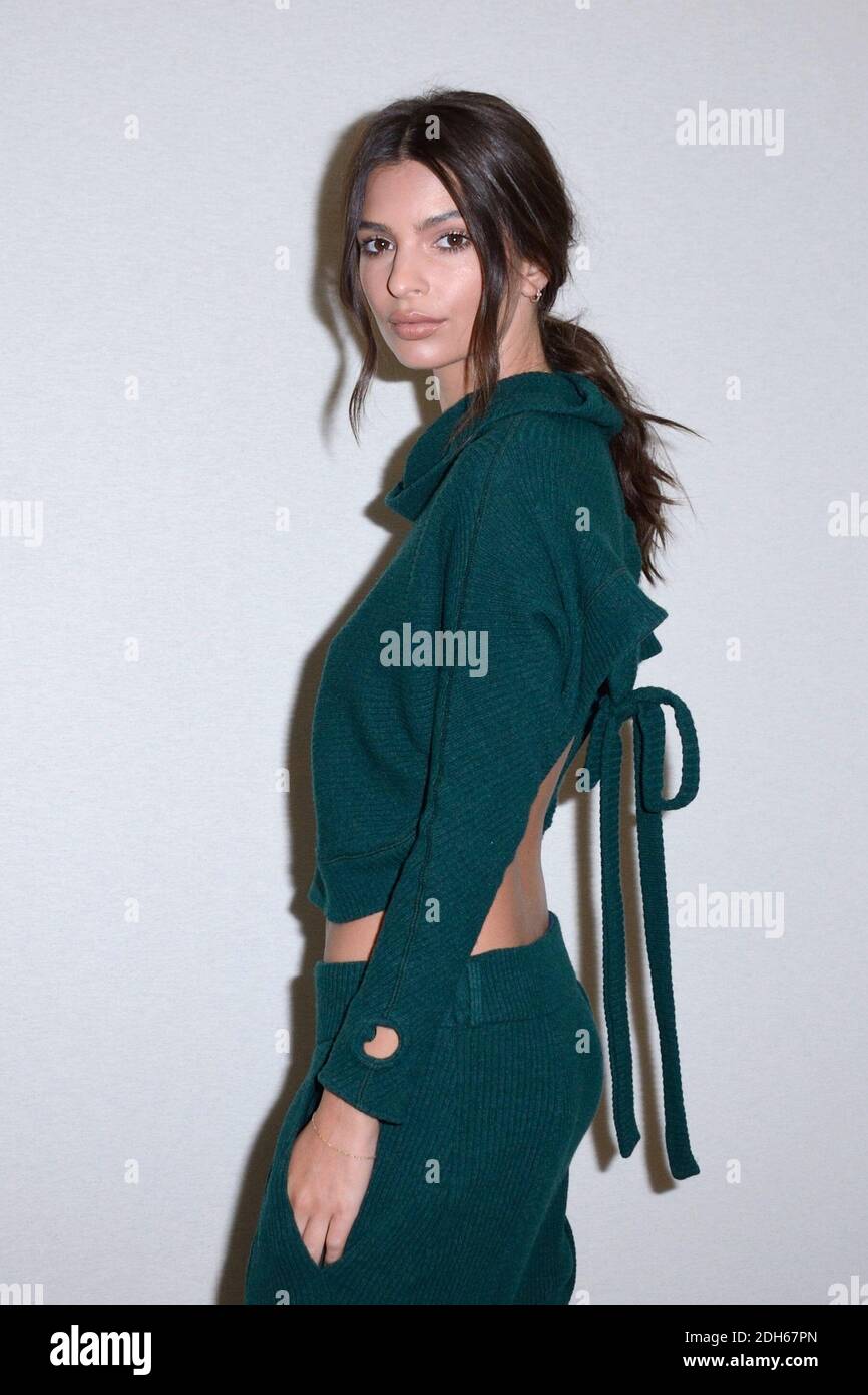 Emily Ratajkowski attending the Paco Rabanne Fashion Show as part of ...