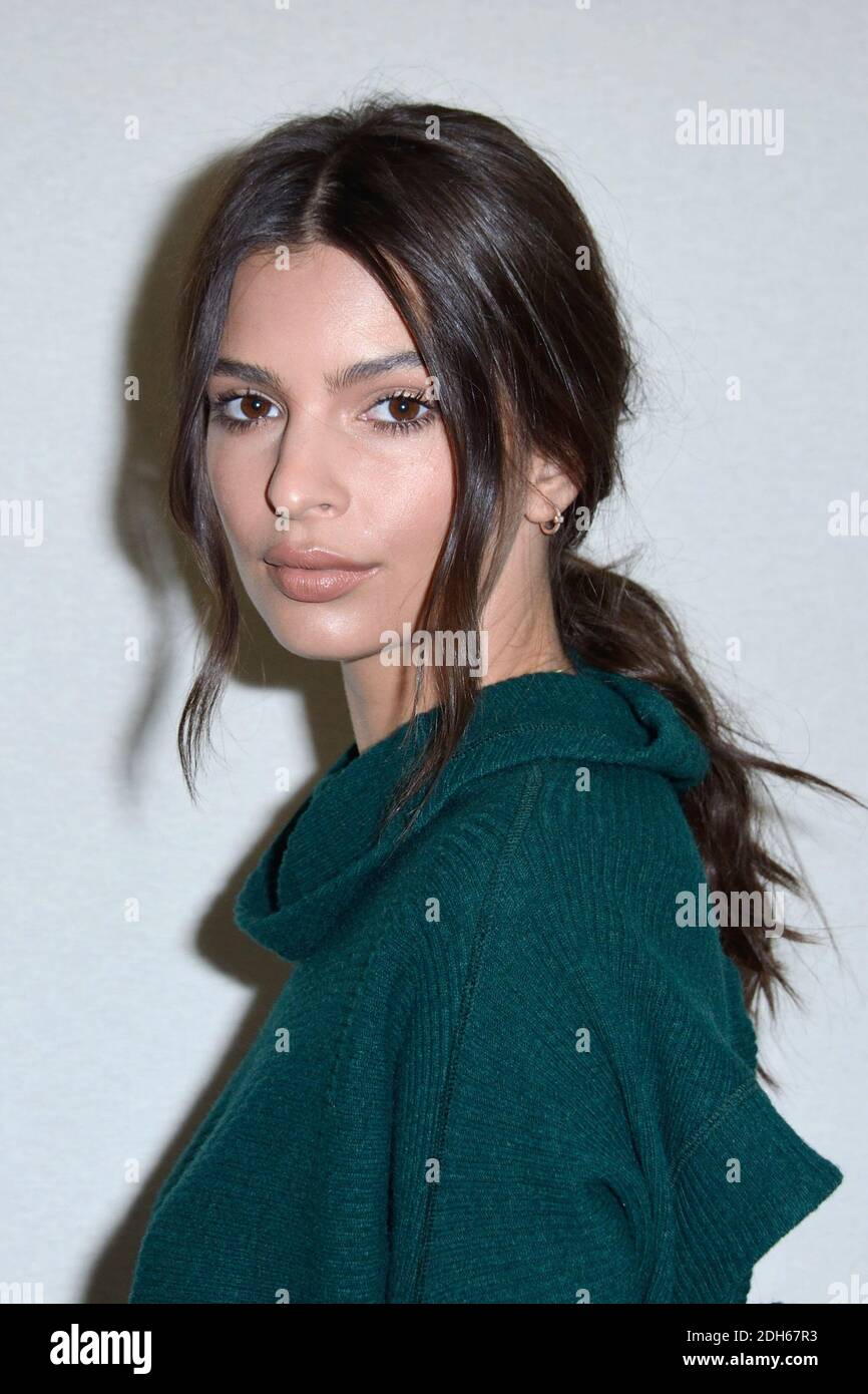 Emily Ratajkowski attending the Paco Rabanne Fashion Show as part of ...
