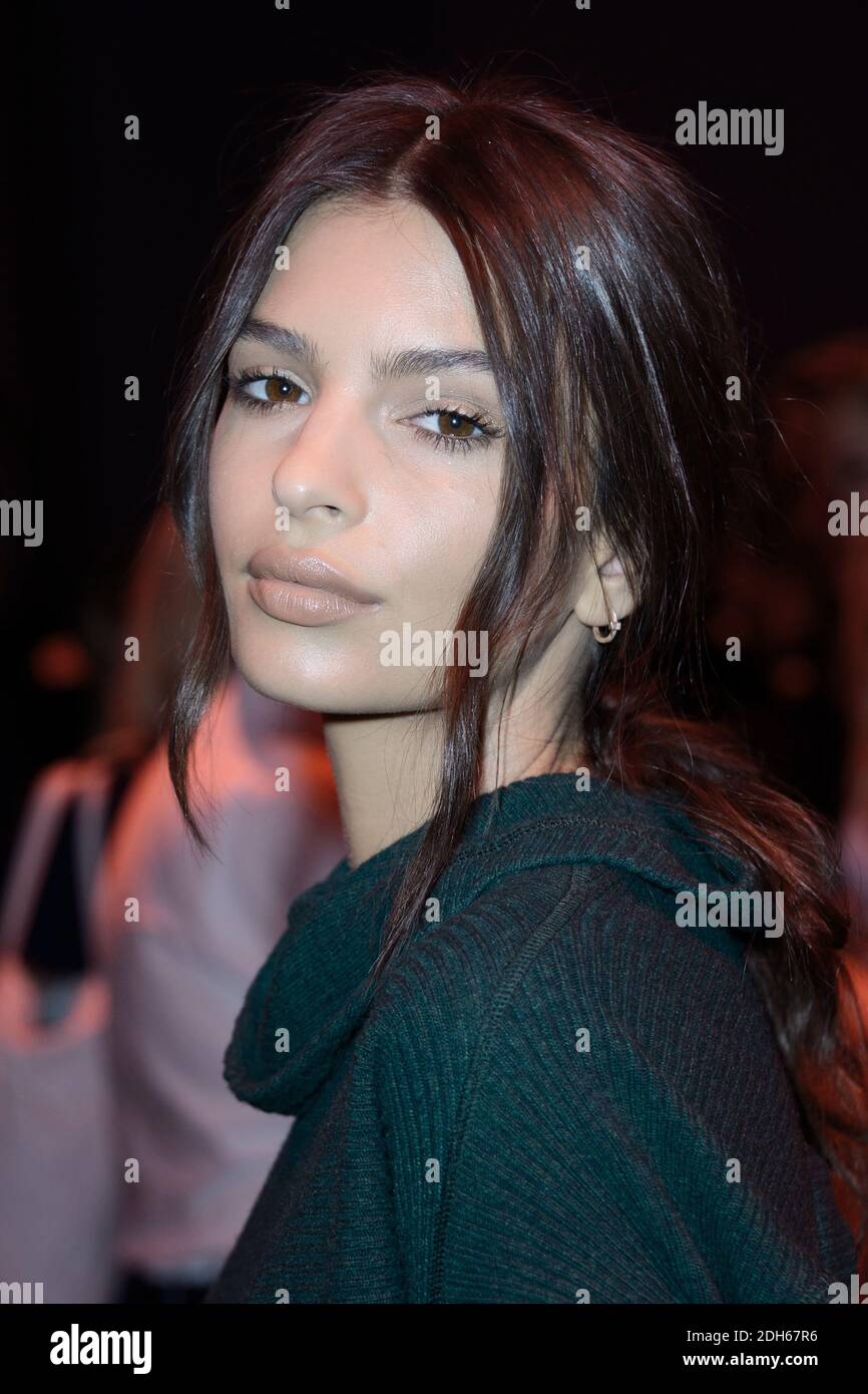 Emily Ratajkowski attending the Paco Rabanne Fashion Show as part of ...