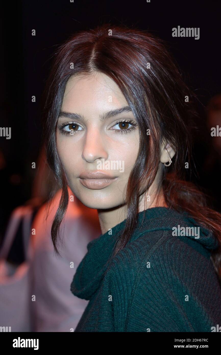 Emily Ratajkowski attending the Paco Rabanne Fashion Show as part of ...