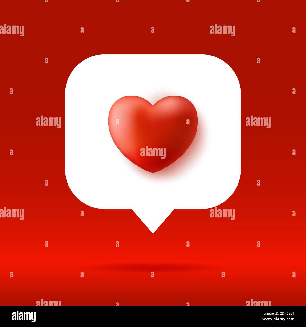 Card or Flyer Valentine realistic red heart Like counter, comment ...