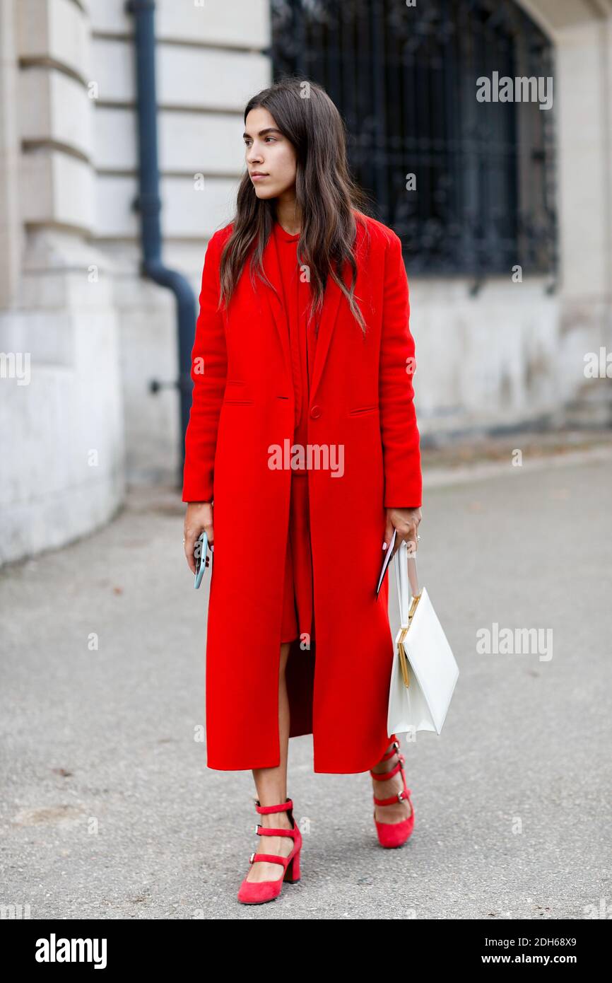 Street style, Ulyana Boyko arriving at Rochas Spring-Summer 2018 show held at Pavillon Ledoyen ...