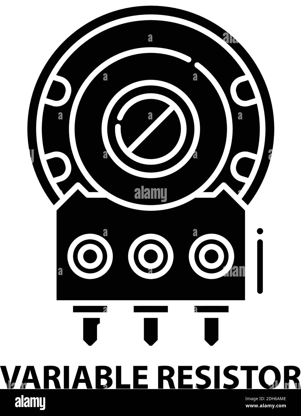 Variable Resistor Icon Black Vector Sign With Editable Strokes
