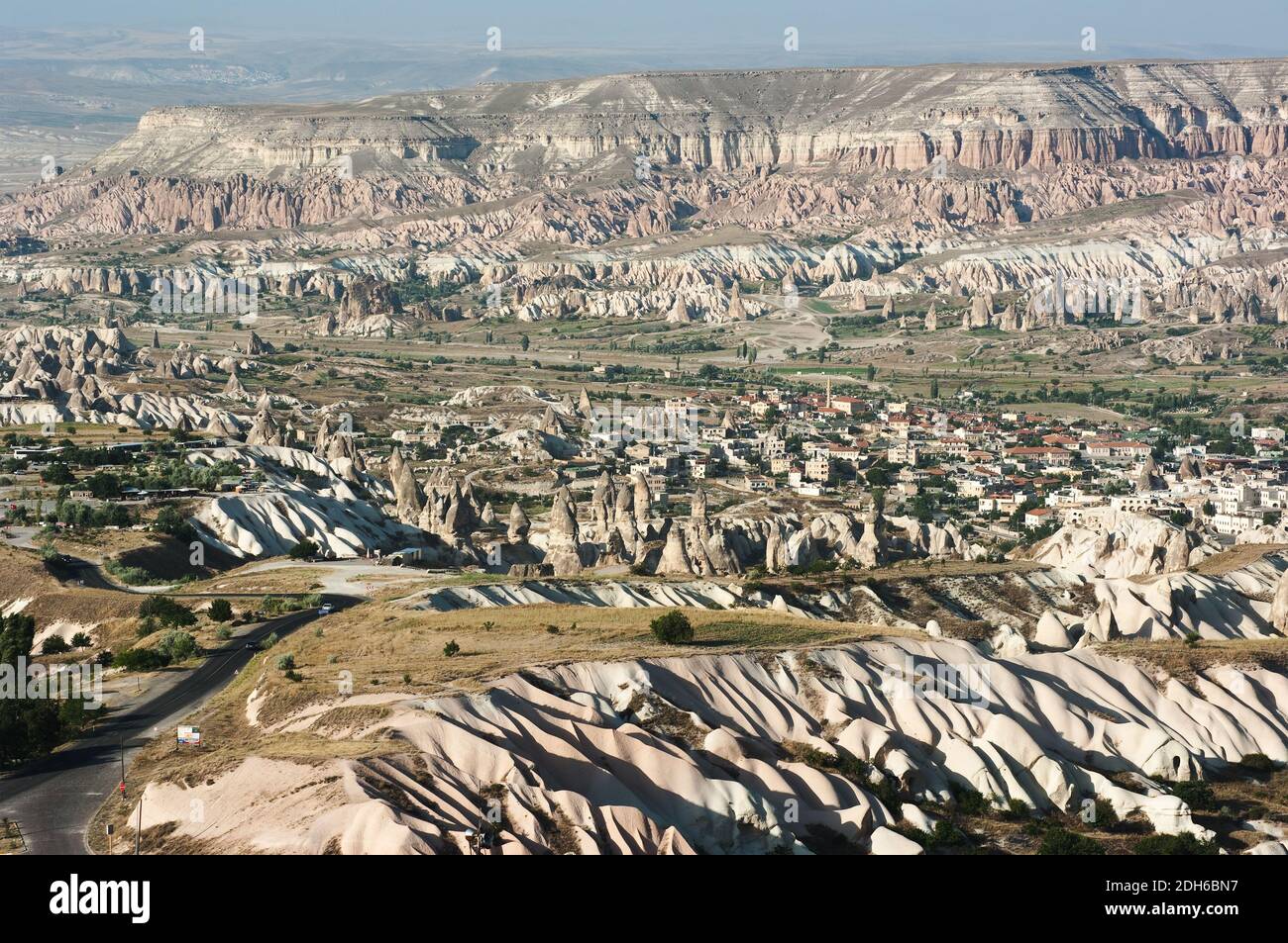 fairy chimneys on the valley of Cappadocia from Uchisar, Turkey Stock ...