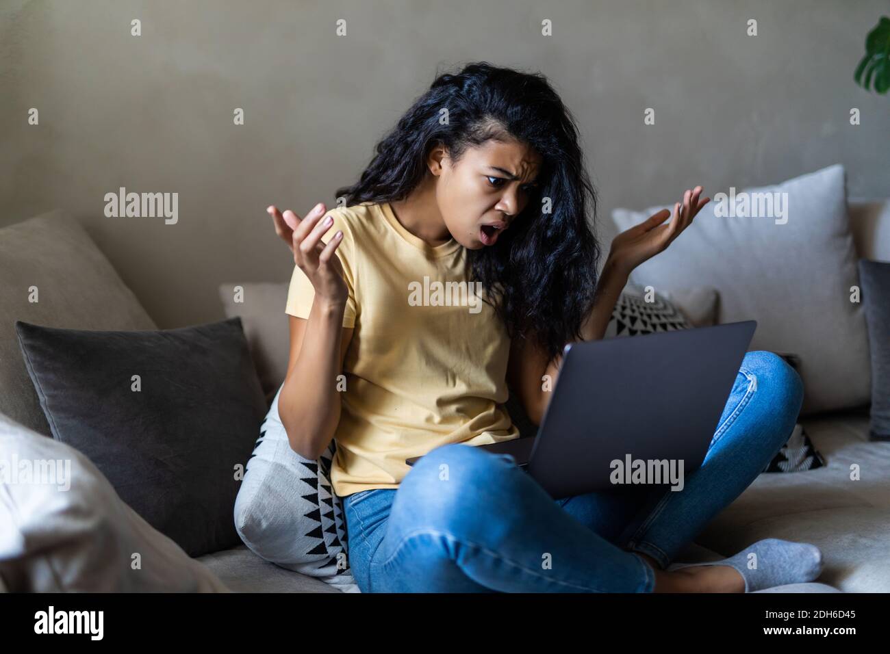 Confused Woman At Computer