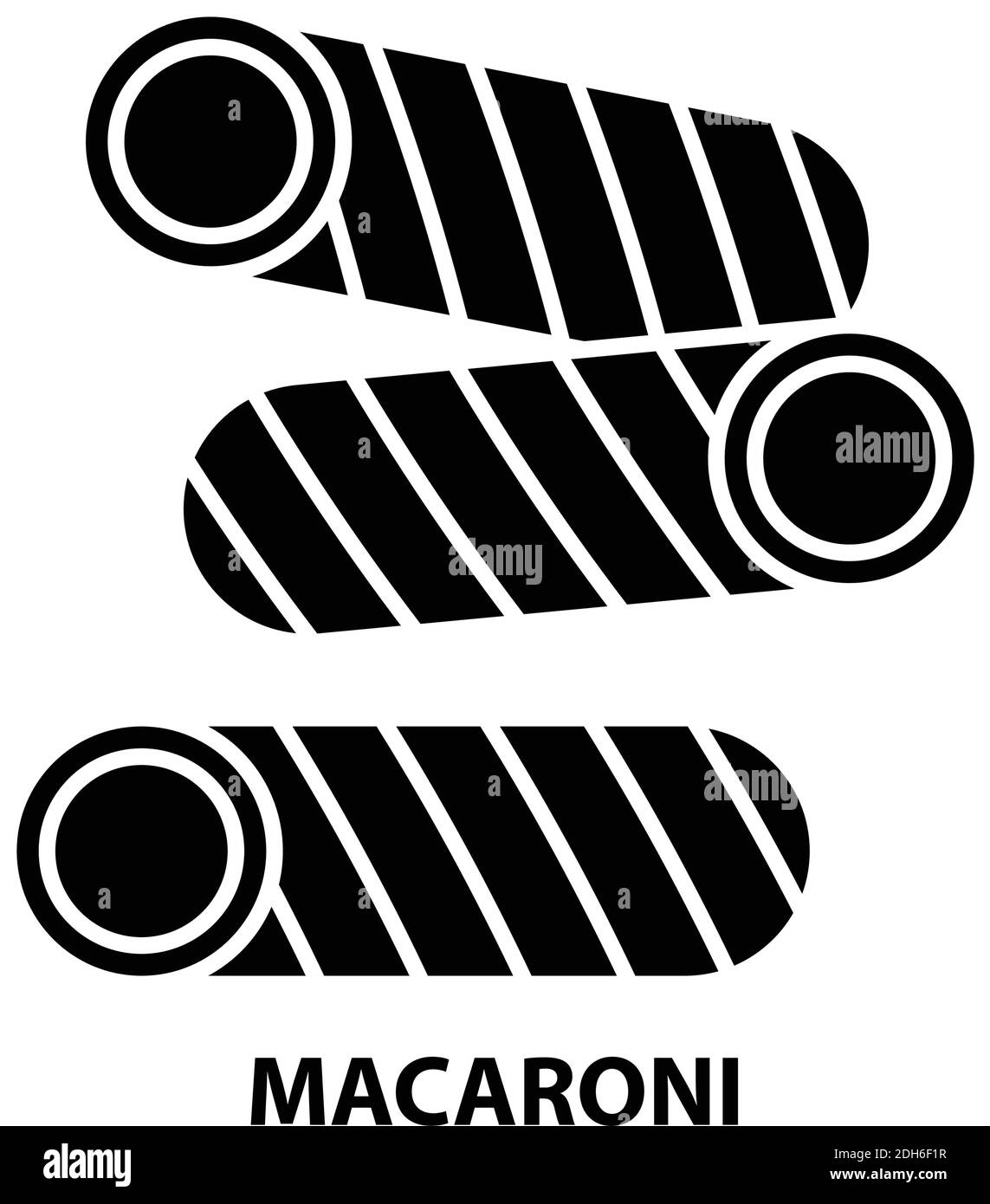 macaroni icon, black vector sign with editable strokes, concept ...