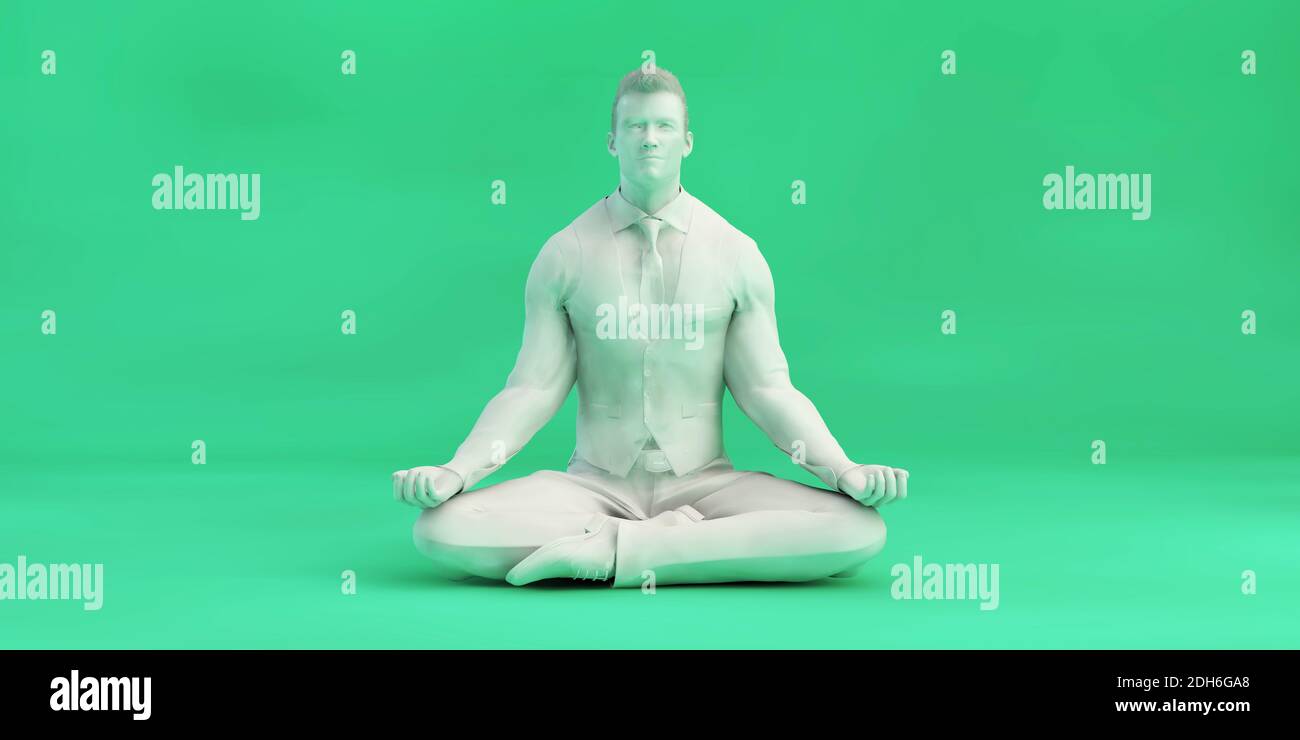 Business Man Lotus Position Stock Photo - Alamy