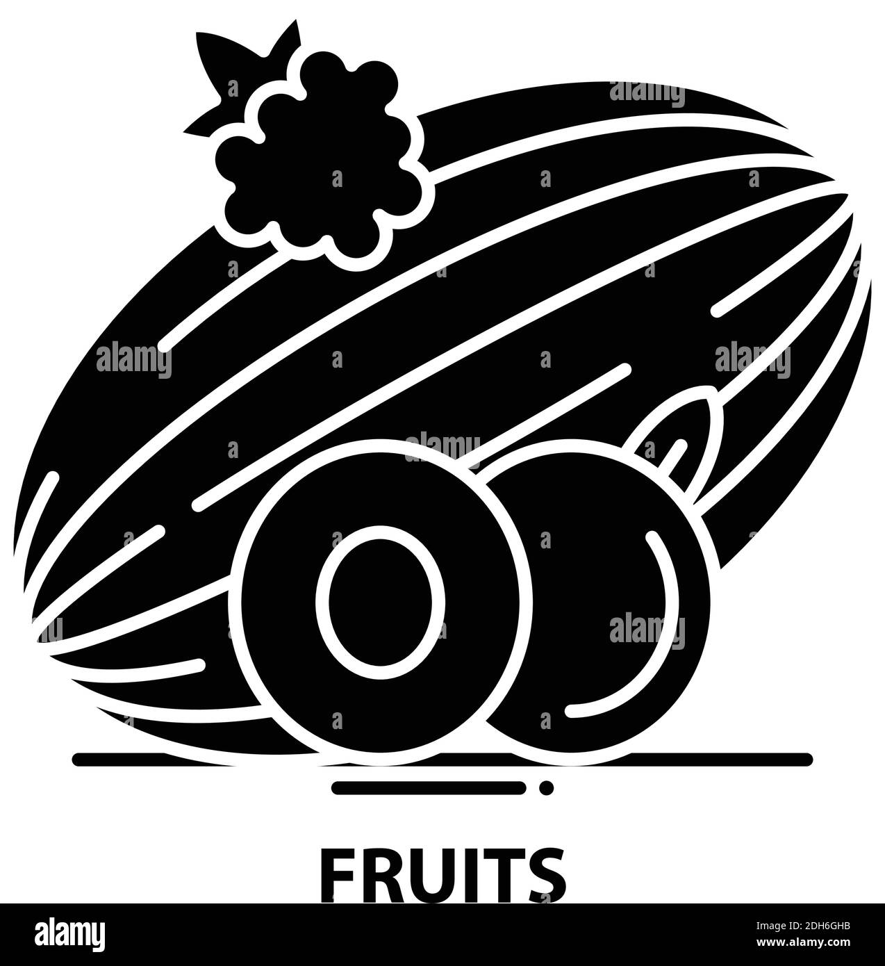 fruits symbol icon, black vector sign with editable strokes, concept ...