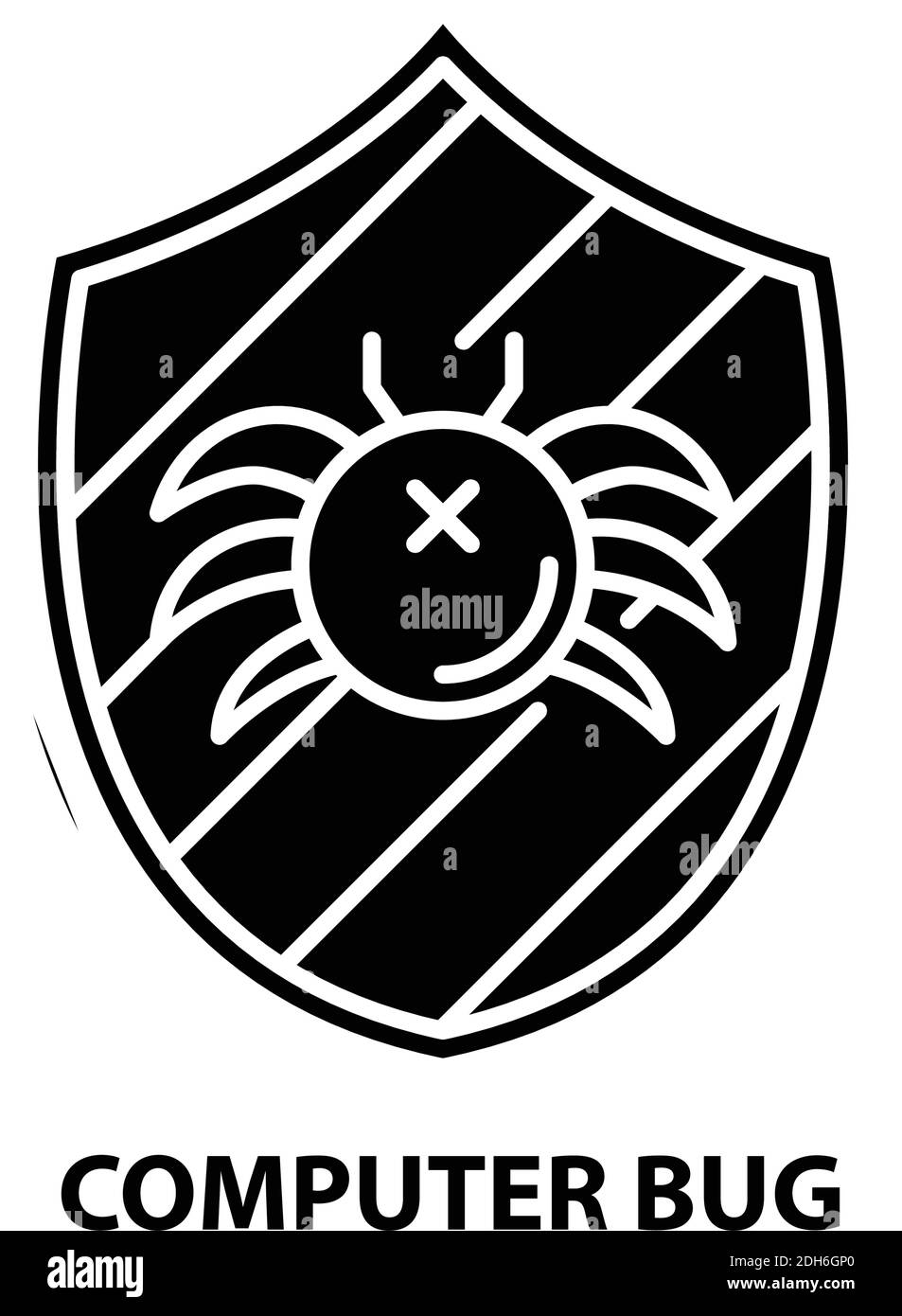 computer bug icon, black vector sign with editable strokes, concept ...