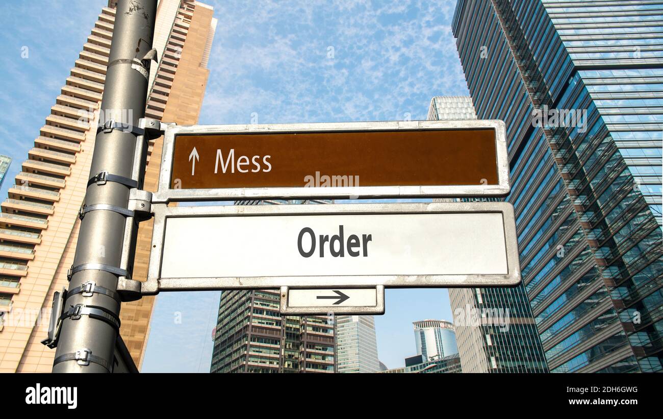 Street Sign Order versus Mess Stock Photo - Alamy