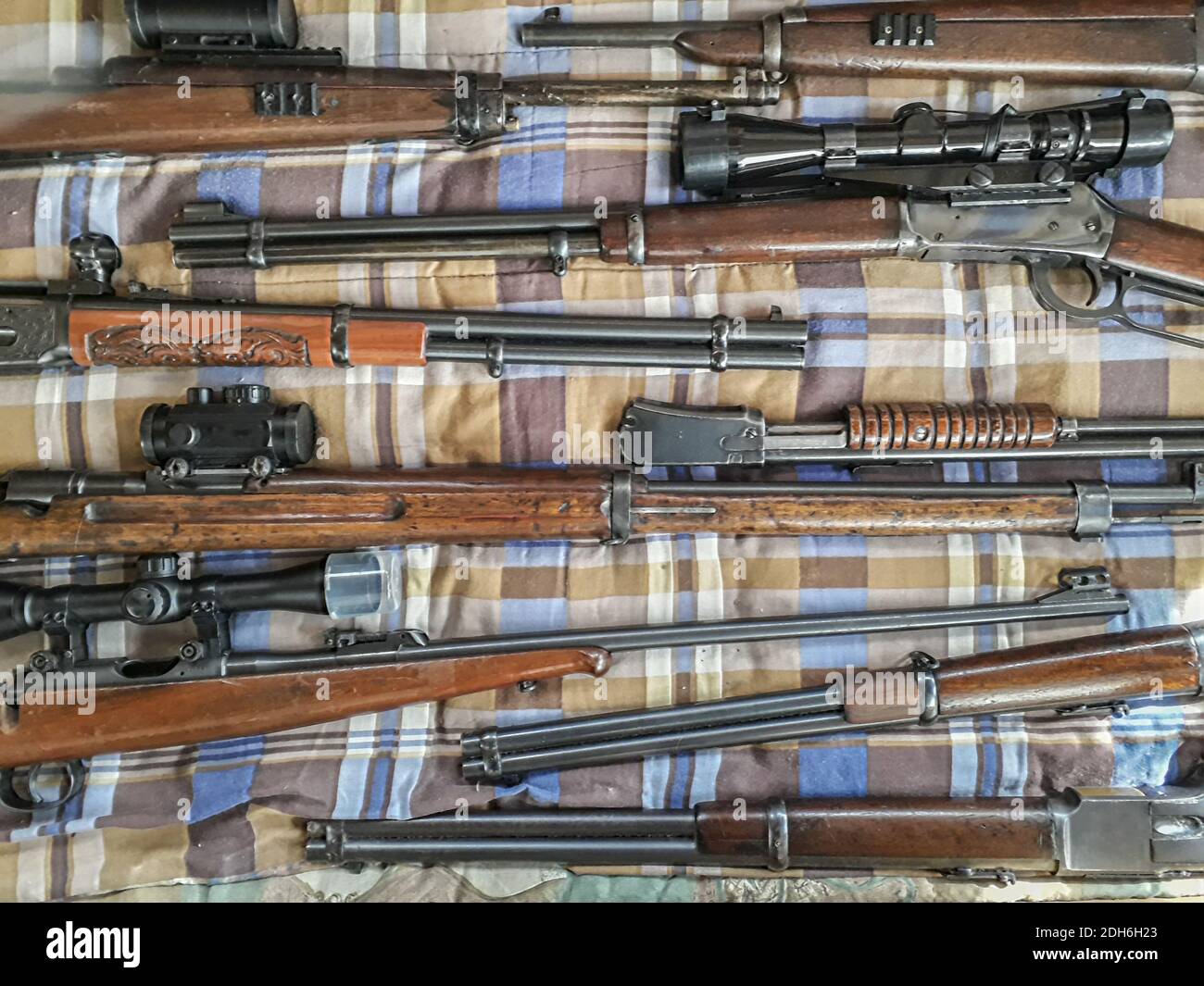 Rifle Collection Over Blank Sheet Stock Photo - Alamy