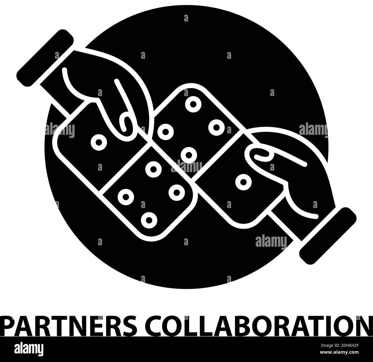 partners collaboration symbol icon, black vector sign with editable ...