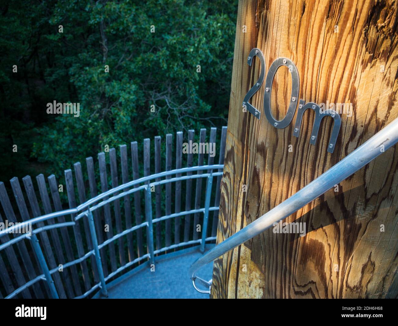 Steps and handrail of a staircase on a view tower Stock Photo - Alamy