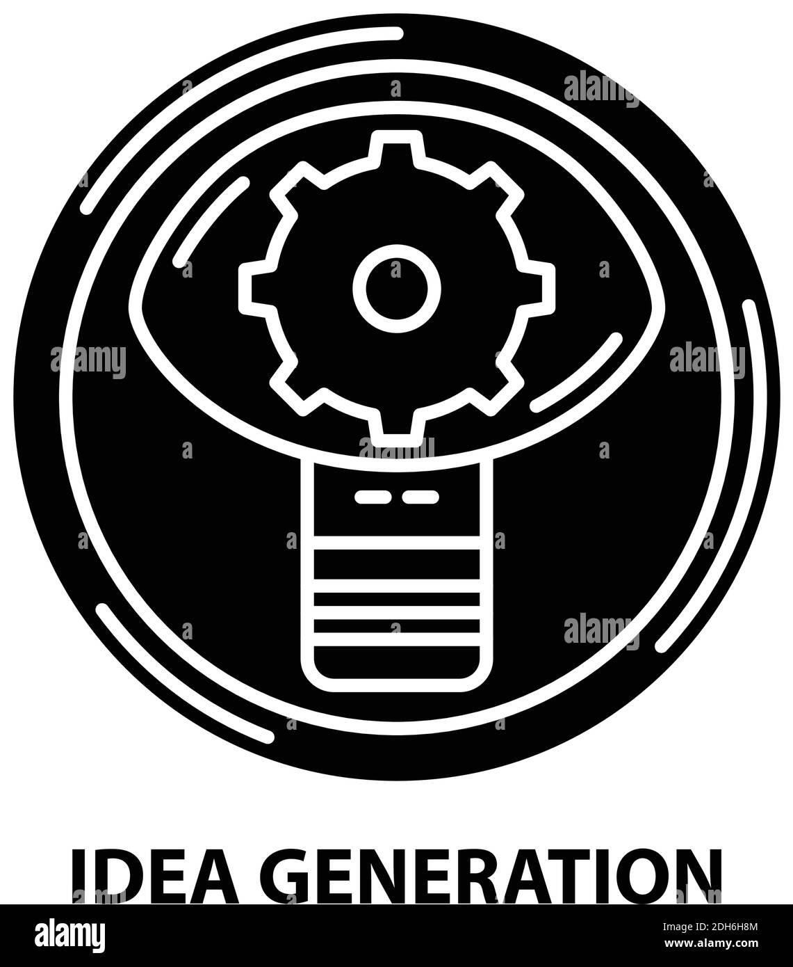 idea generation icon, black vector sign with editable strokes, concept ...