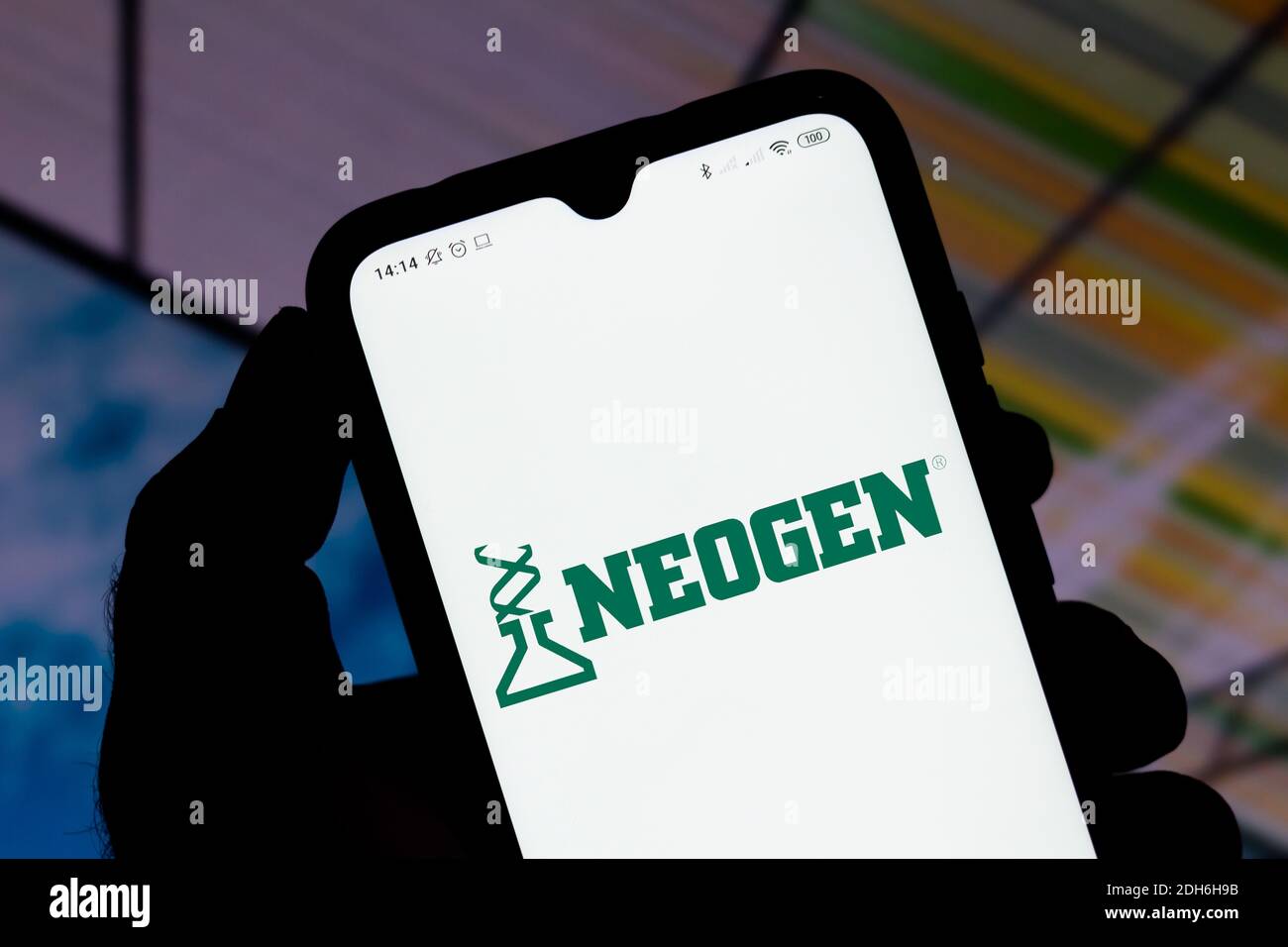 In this photo illustration the Neogen Corporation logo seen displayed ...